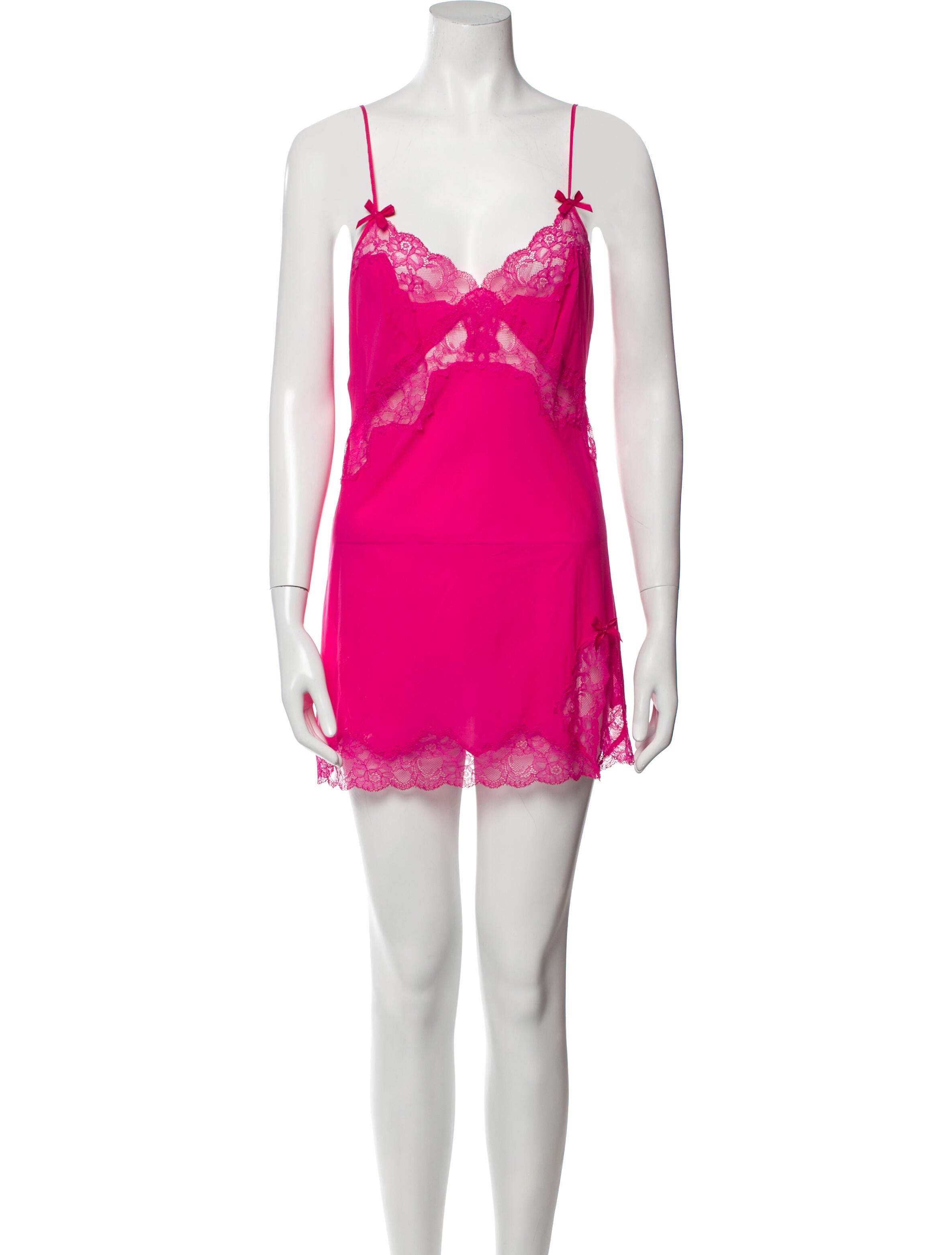 Agent Provocateur Lace Pattern Bow Accents Pajamas - Pink Loungewear ...