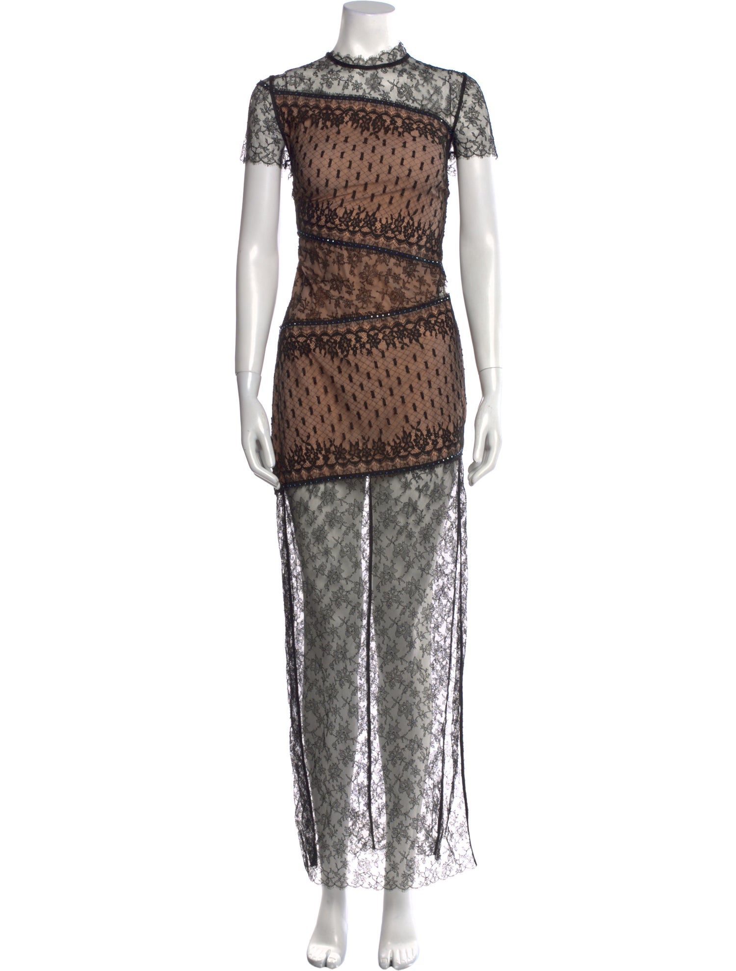 Agent Provocateur Lace Pattern Long Dress - Black Dresses, Clothing ...