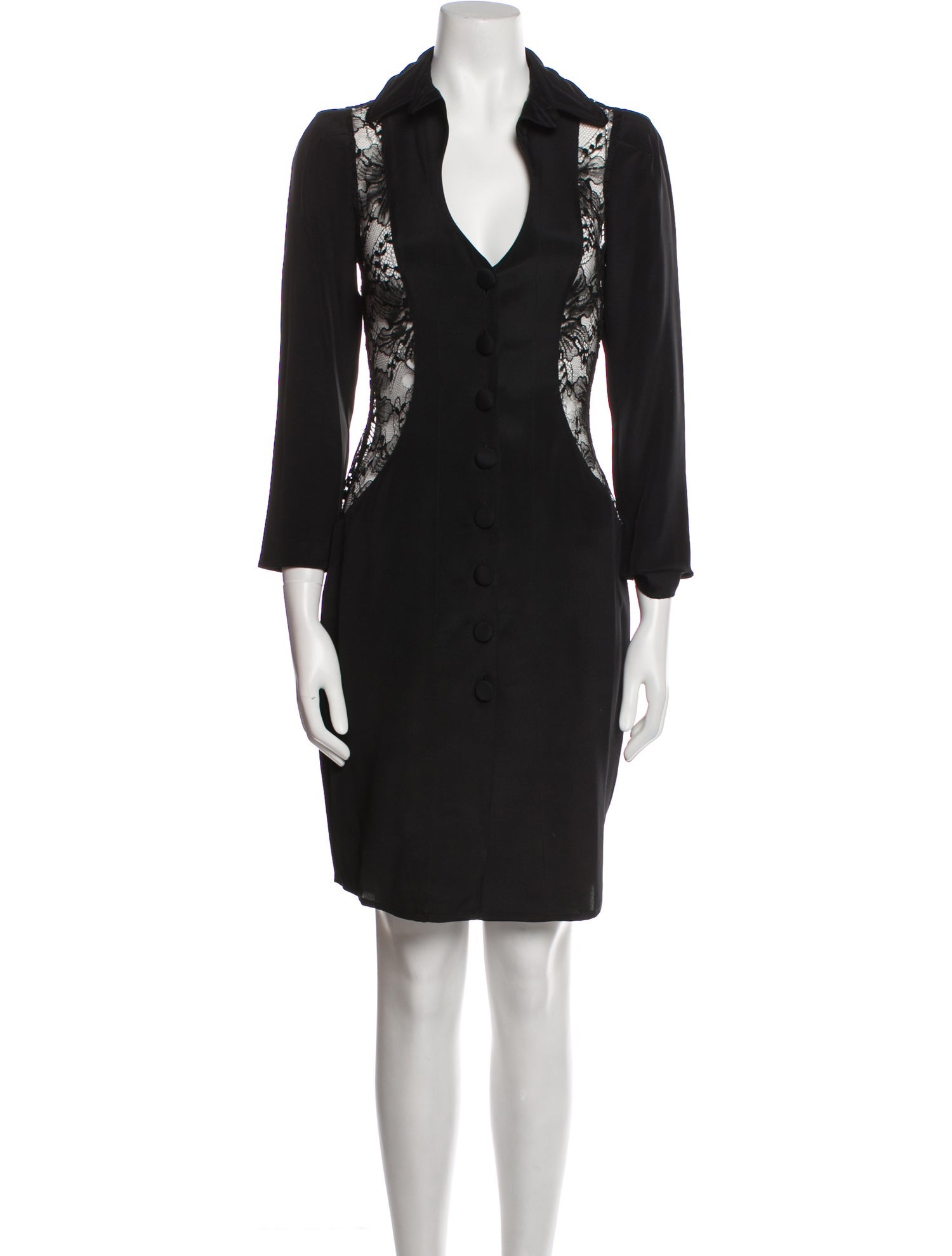 Agent Provocateur V-Neck Knee-Length Dress - Black Dresses, Clothing ...