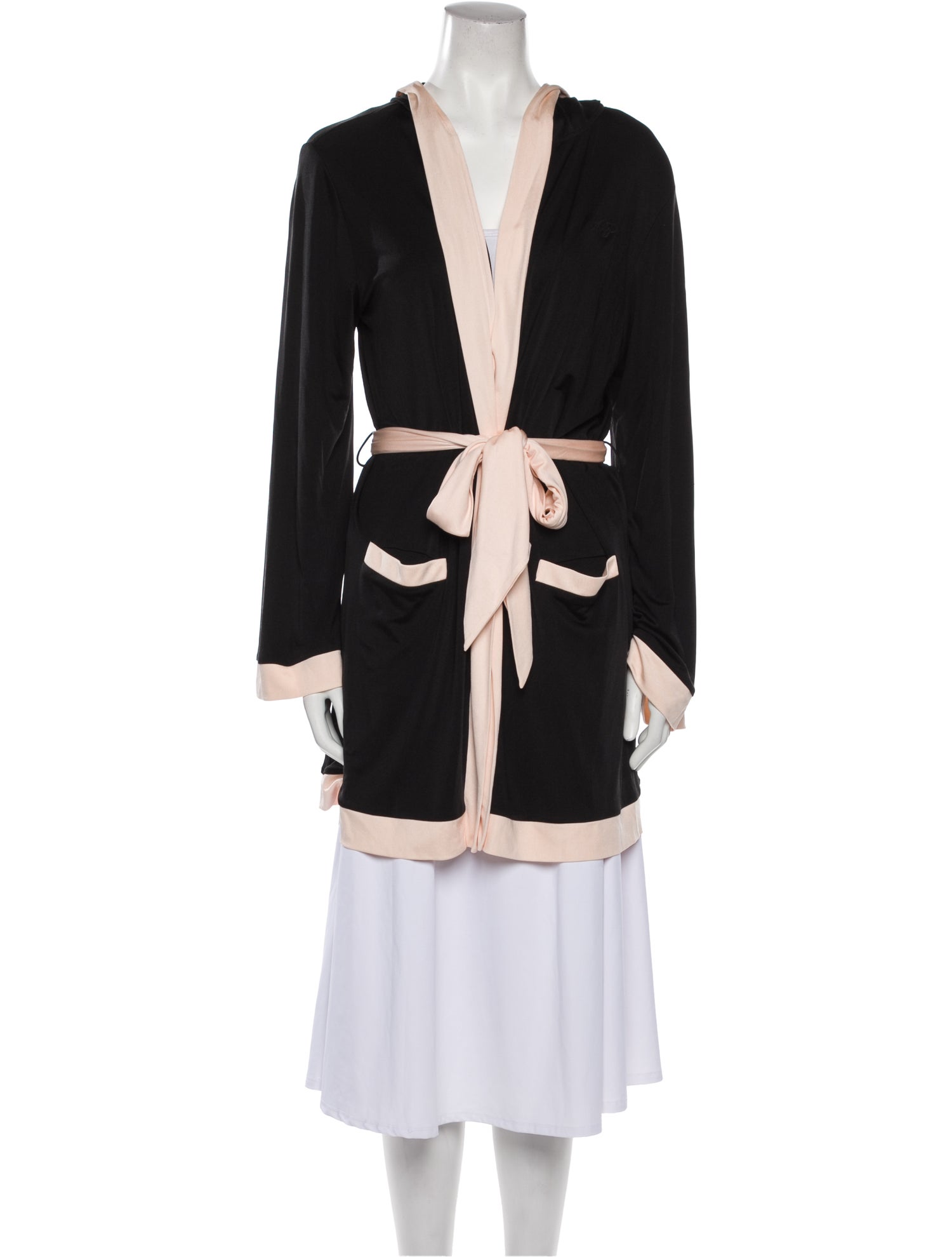 Agent Provocateur Silk Colorblock Pattern Robe - Black Loungewear ...