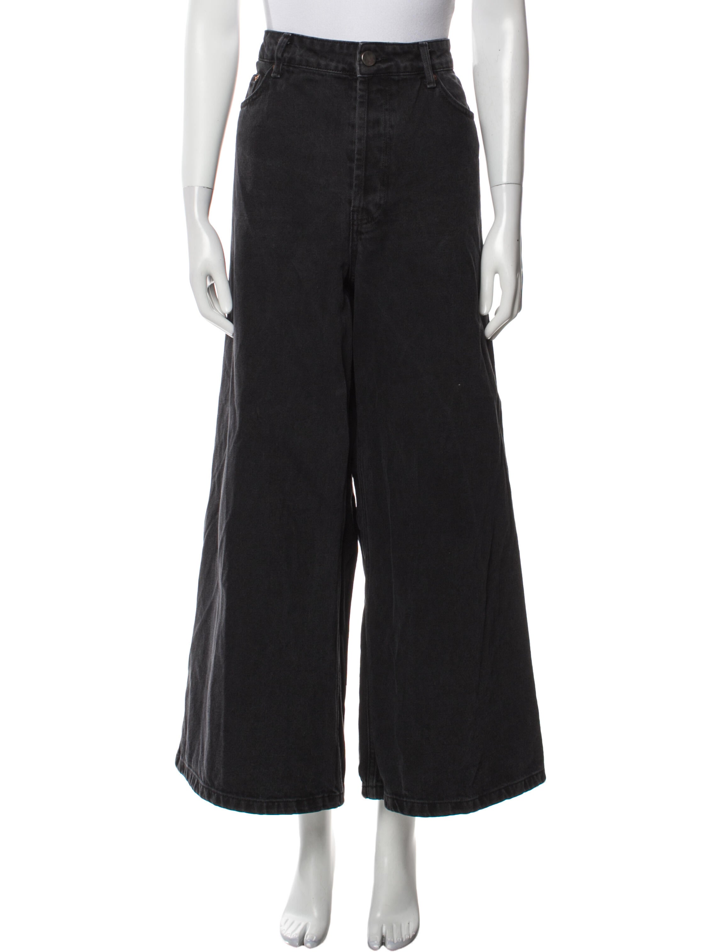 Raey High-Rise Wide Leg Jeans - Black, 12.75" Rise Jeans, Clothing ...