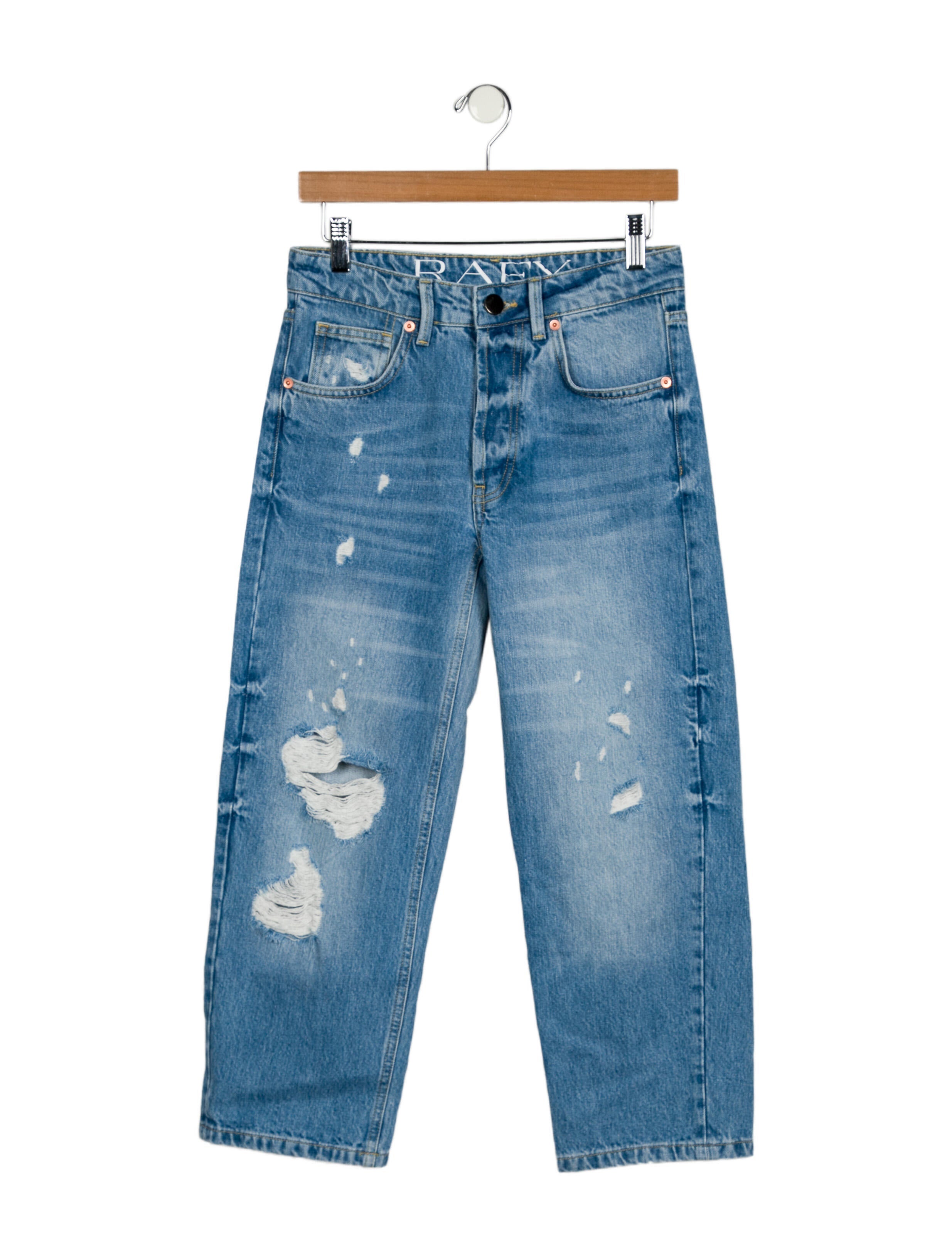 Raey Mid-Rise Wide Leg Jeans - Blue, 9.5" Rise Jeans, Clothing ...