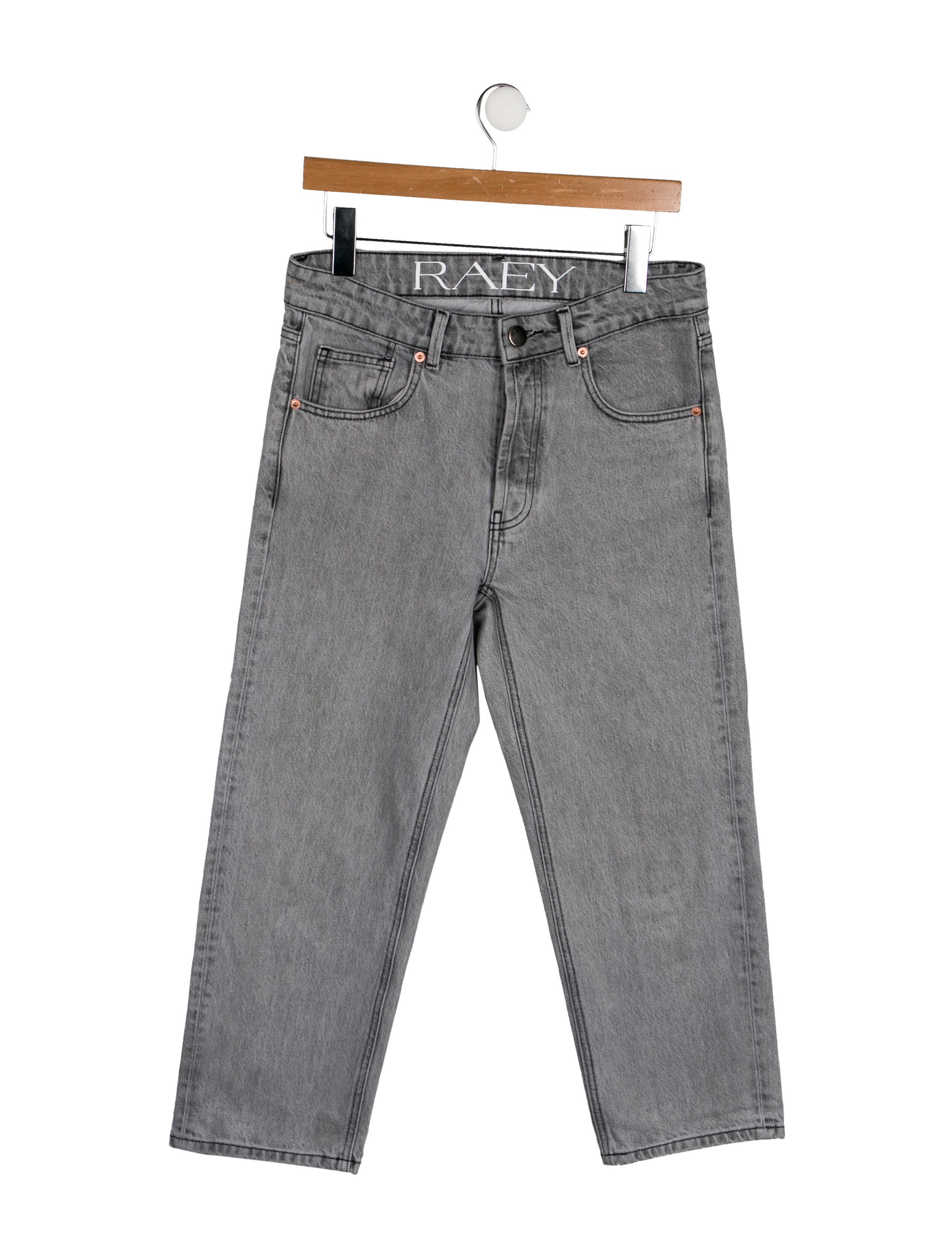Raey Mid-Rise Straight Leg Jeans - Grey, 10" Rise Jeans, Clothing ...