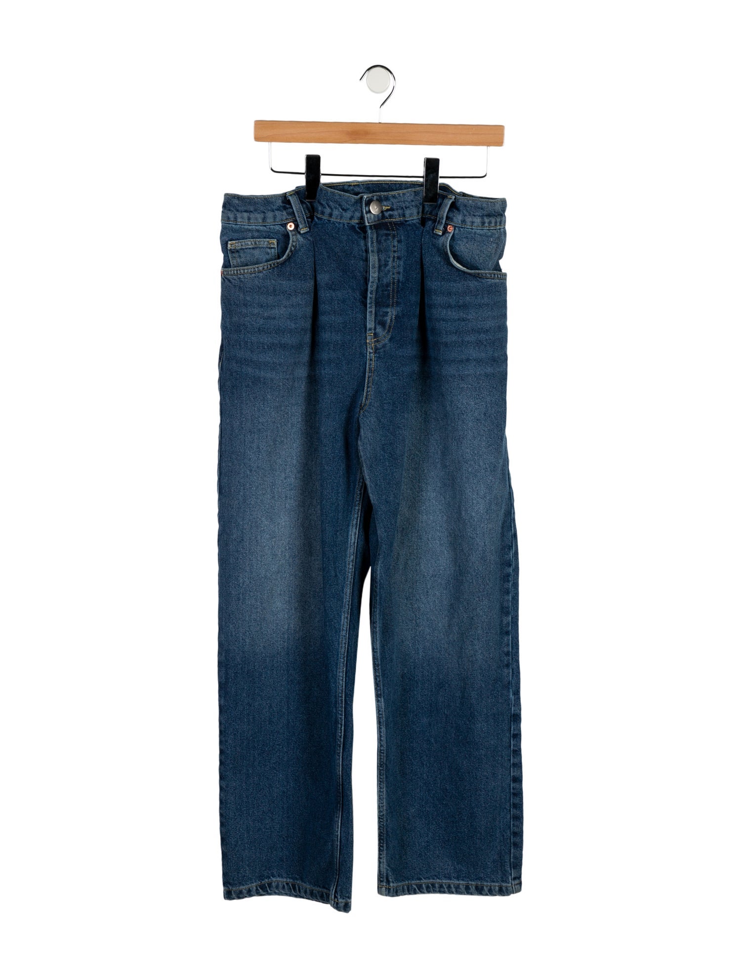 Raey High-Rise Wide Leg Jeans - Blue, 13.25" Rise Jeans, Clothing ...