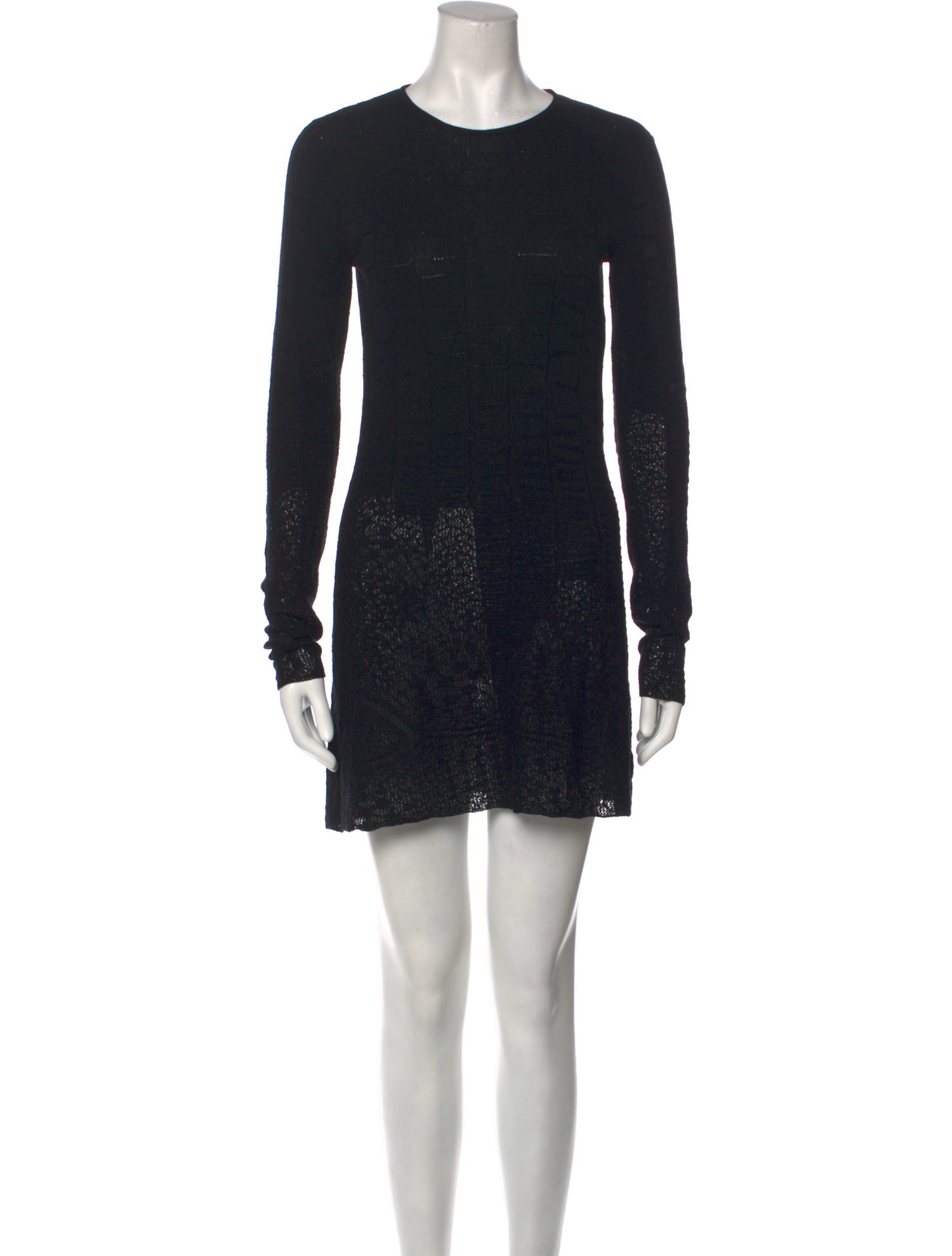 Raey Crew Neck Mini Dress - Black Dresses, Clothing - RAEYY23574 | The ...