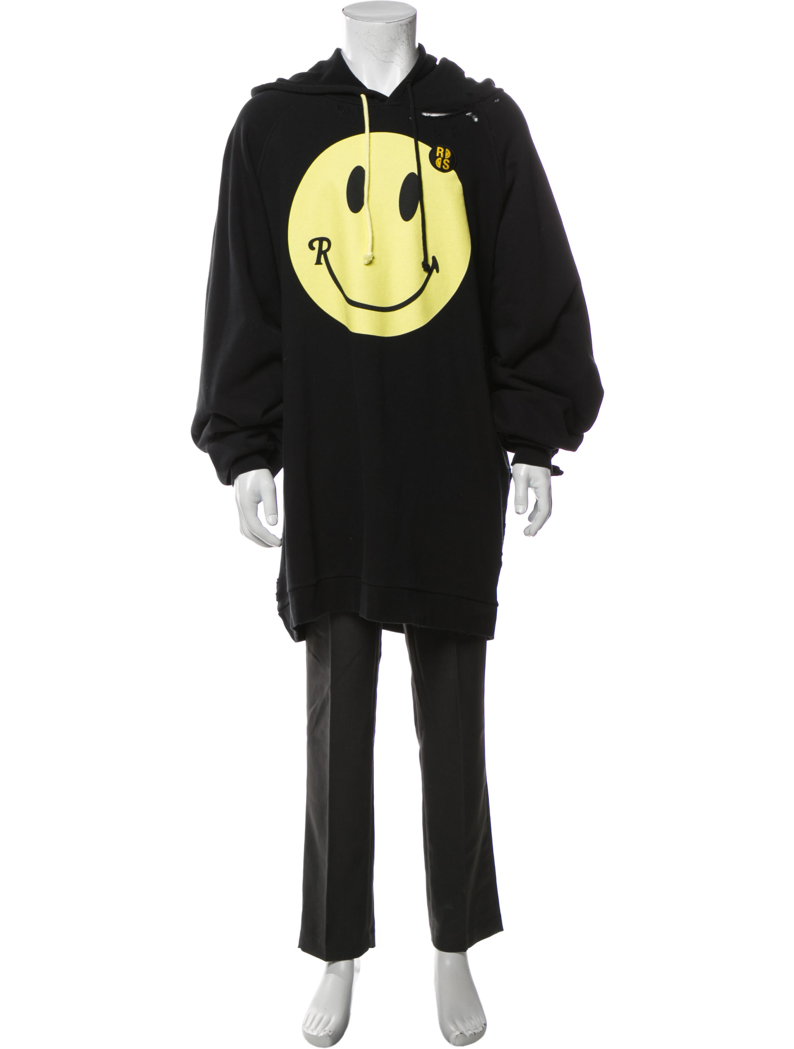 Raf Simons Graphic Print Crew Neck Hoodie - Black Sweatshirts & Hoodies ...