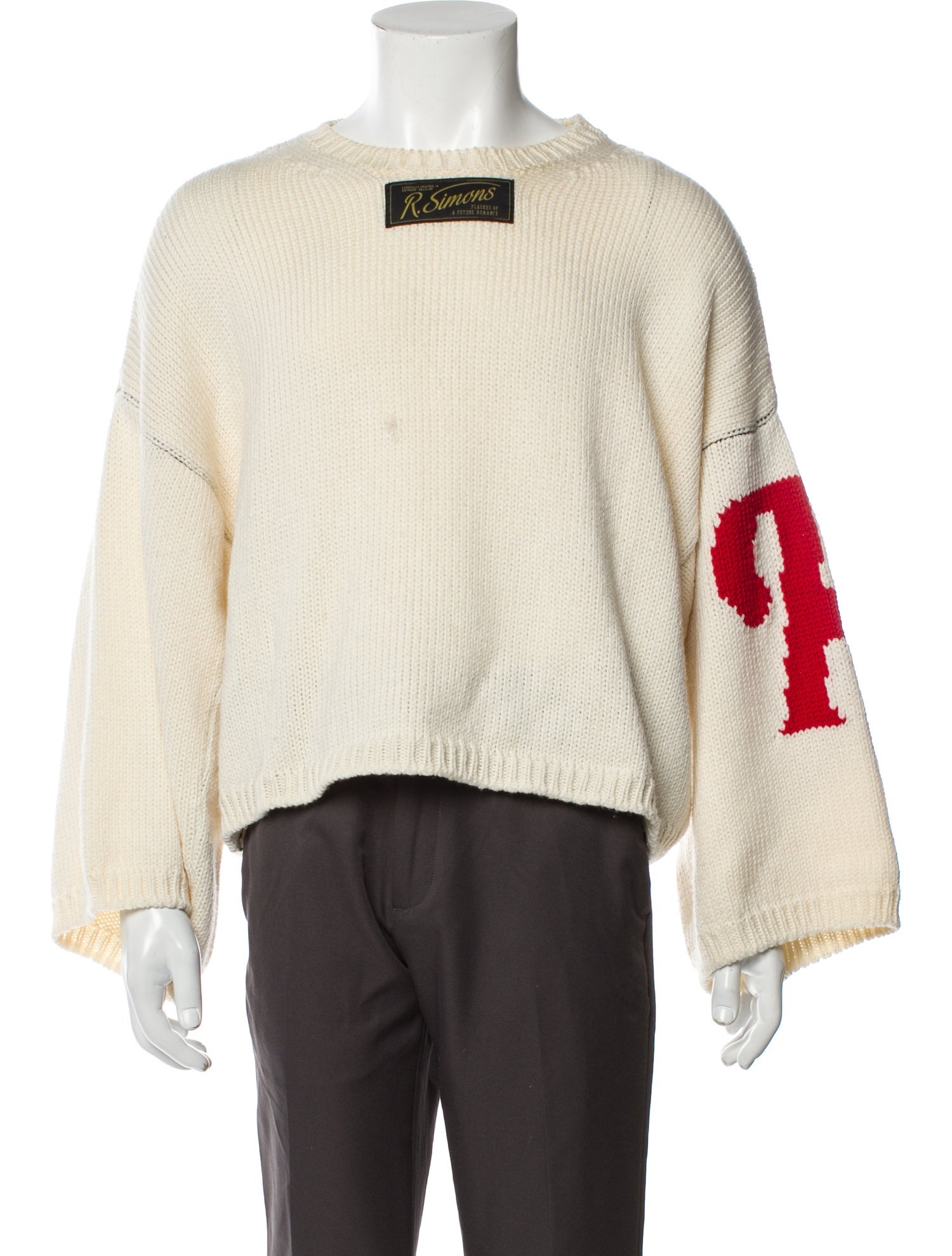 Raf Simons Merino Wool Graphic Print Pullover - Neutrals Sweaters ...