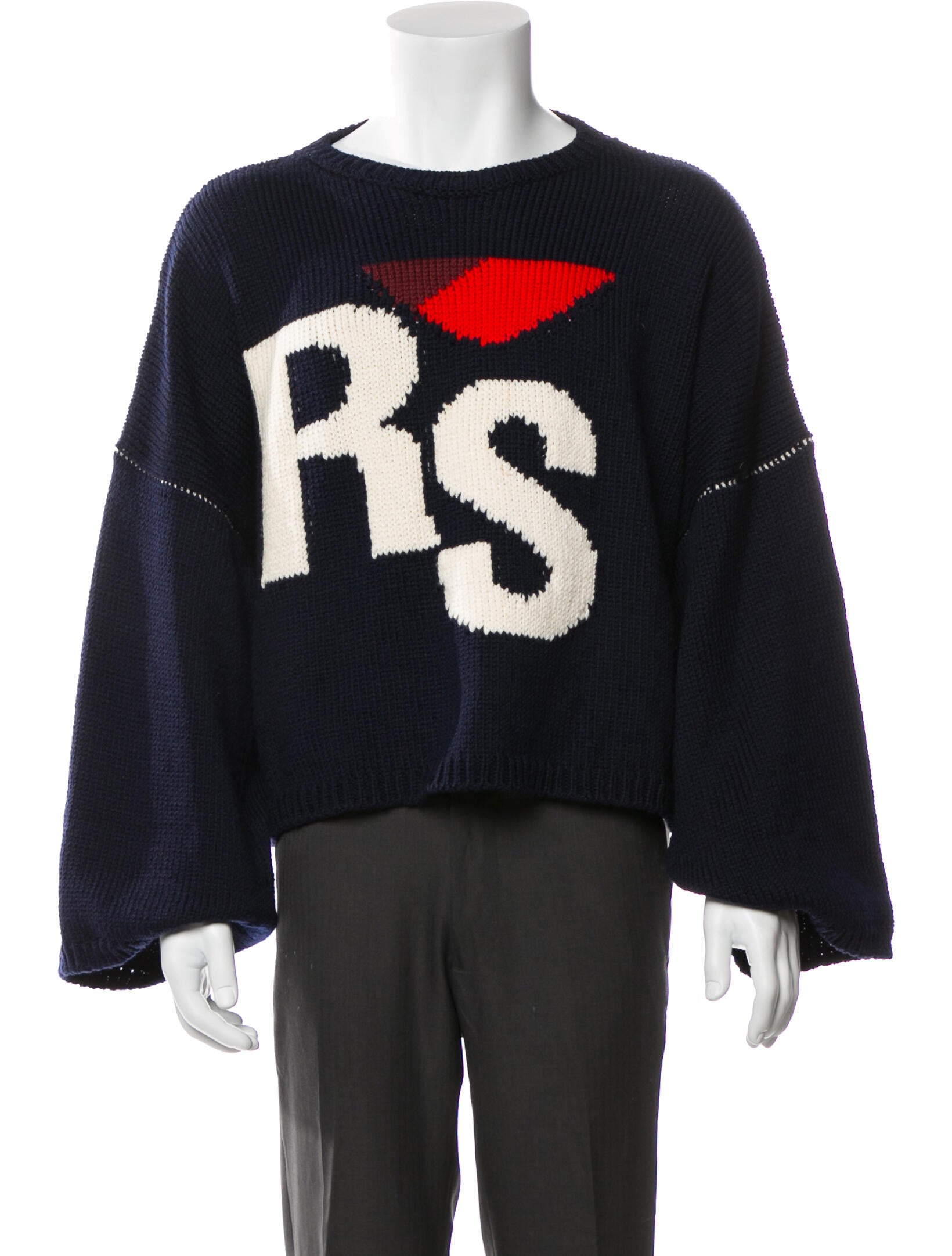 Raf Simons Virgin Wool Graphic Print Pullover - Blue Sweaters, Clothing ...