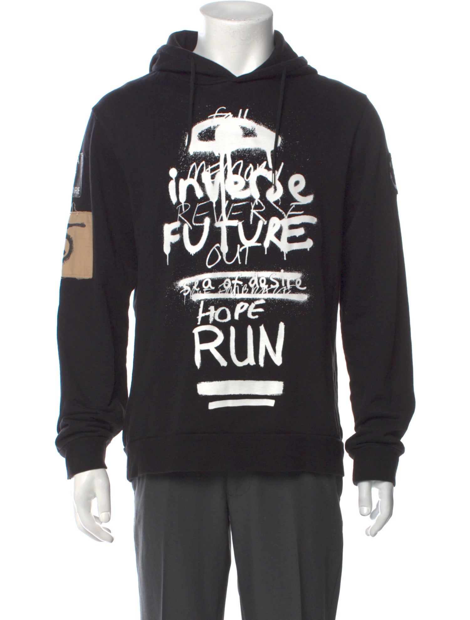 Raf Simons Graphic Print Crew Neck Hoodie - Black Sweatshirts & Hoodies ...