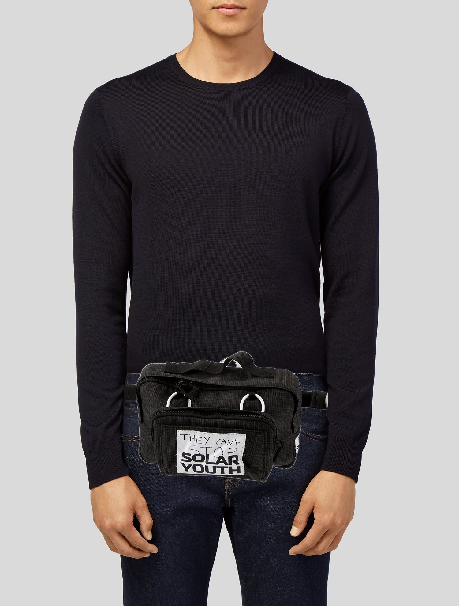 Raf Simons Canvas Waist Bag - Blue Waist Bags, Bags - RAF25557 | The ...