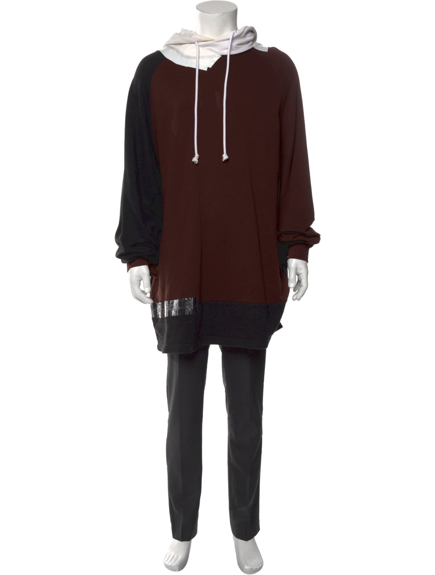Raf Simons V-Neck Long Sleeve Hoodie - Brown Sweatshirts & Hoodies ...