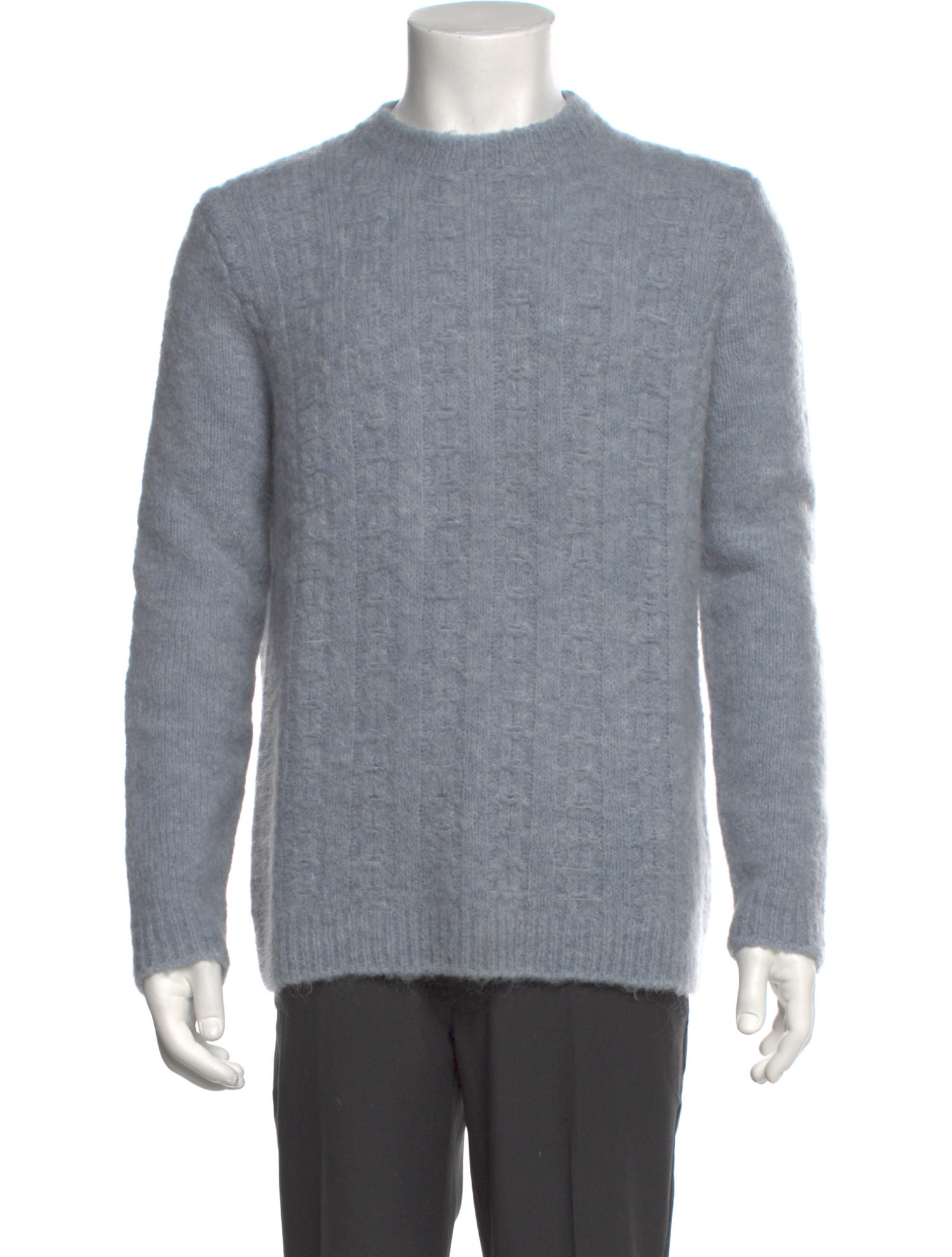 Raf Simons Crew Neck Long Sleeve Pullover - Blue Sweaters, Clothing ...