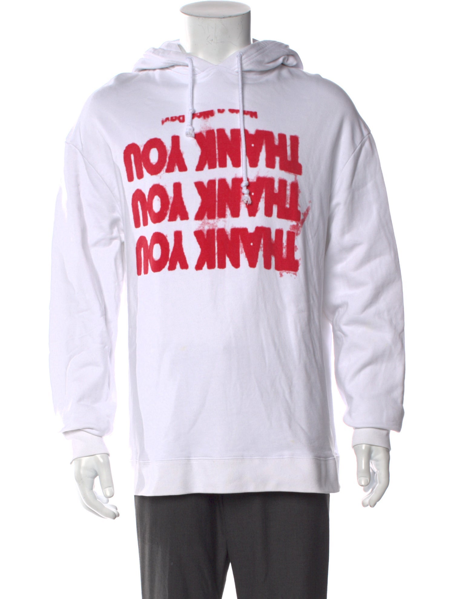 Raf Simons Graphic Print Crew Neck Hoodie - White Sweatshirts & Hoodies ...