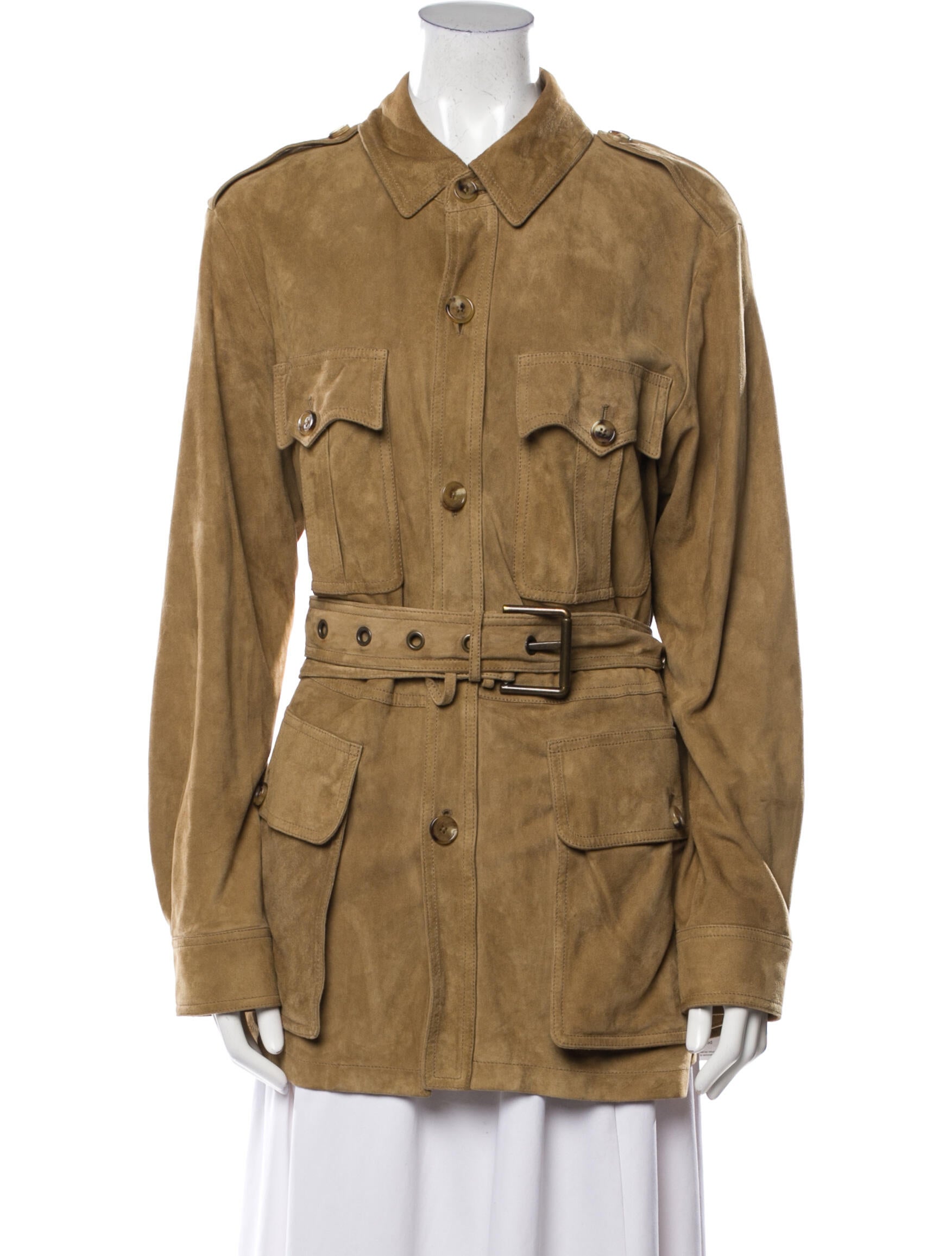 Ralph Lauren Collection Suede Utility Jacket - Brown Jackets, Clothing ...