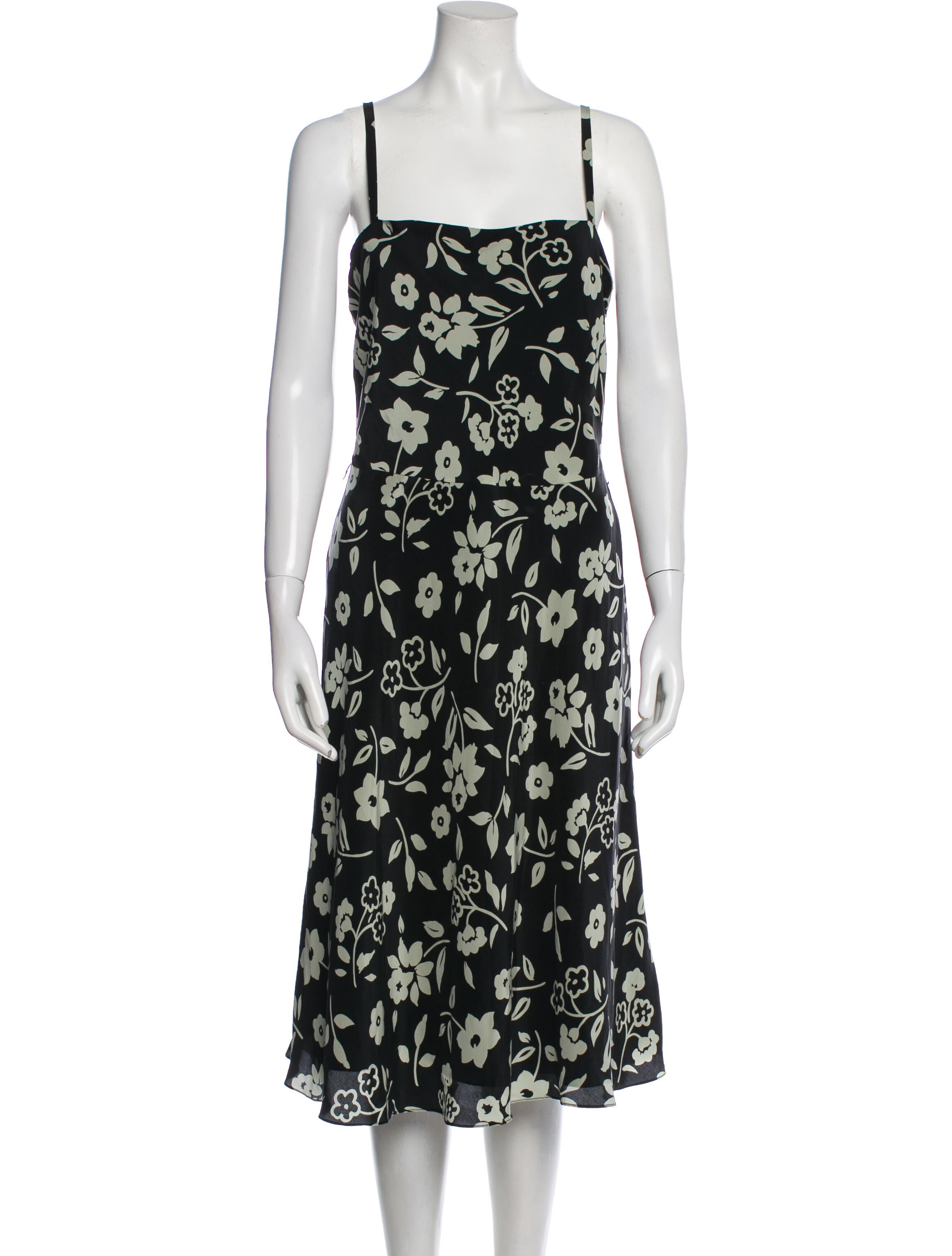 Kate Spade New York Floral Print Midi Length Dress w/ Tags - Black ...