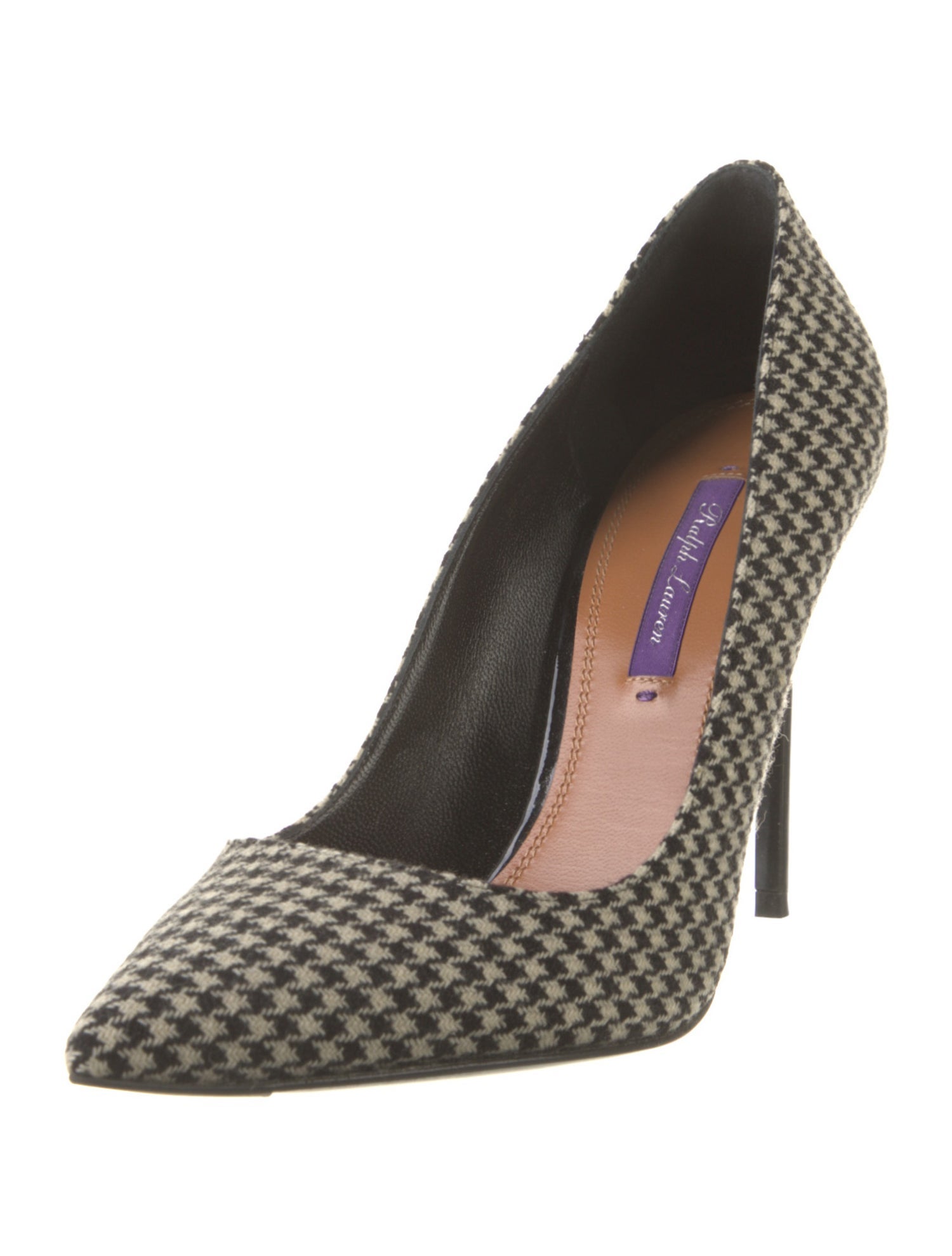 Ralph Lauren Collection Houndstooth Print Pumps - White Pumps, Shoes ...
