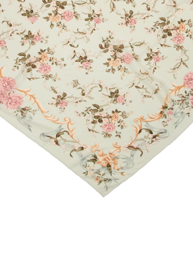 Hermès Fleurs et Papillons de Tissus Cashmere Shawl - Red Scarves and Shawls, Accessories ...