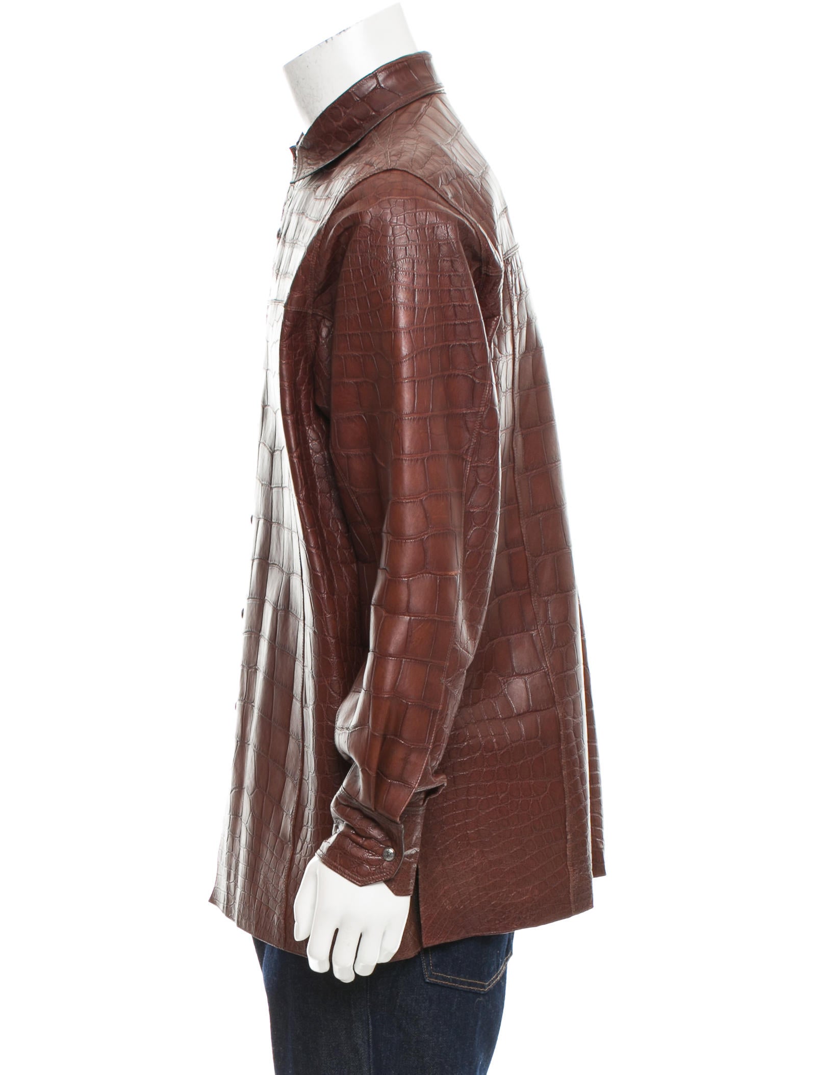 Stefano Ricci Crocodile Shirt Jacket - Brown Outerwear, Clothing ...