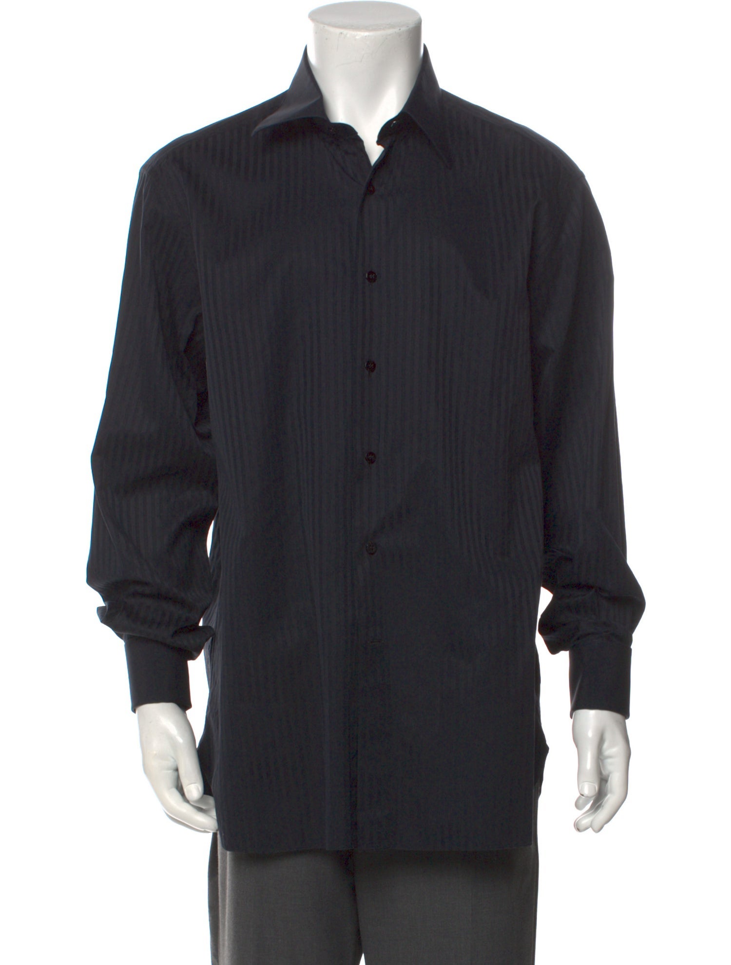 Stefano Ricci Long Sleeve Dress Shirt - Black Dress Shirts, Clothing ...