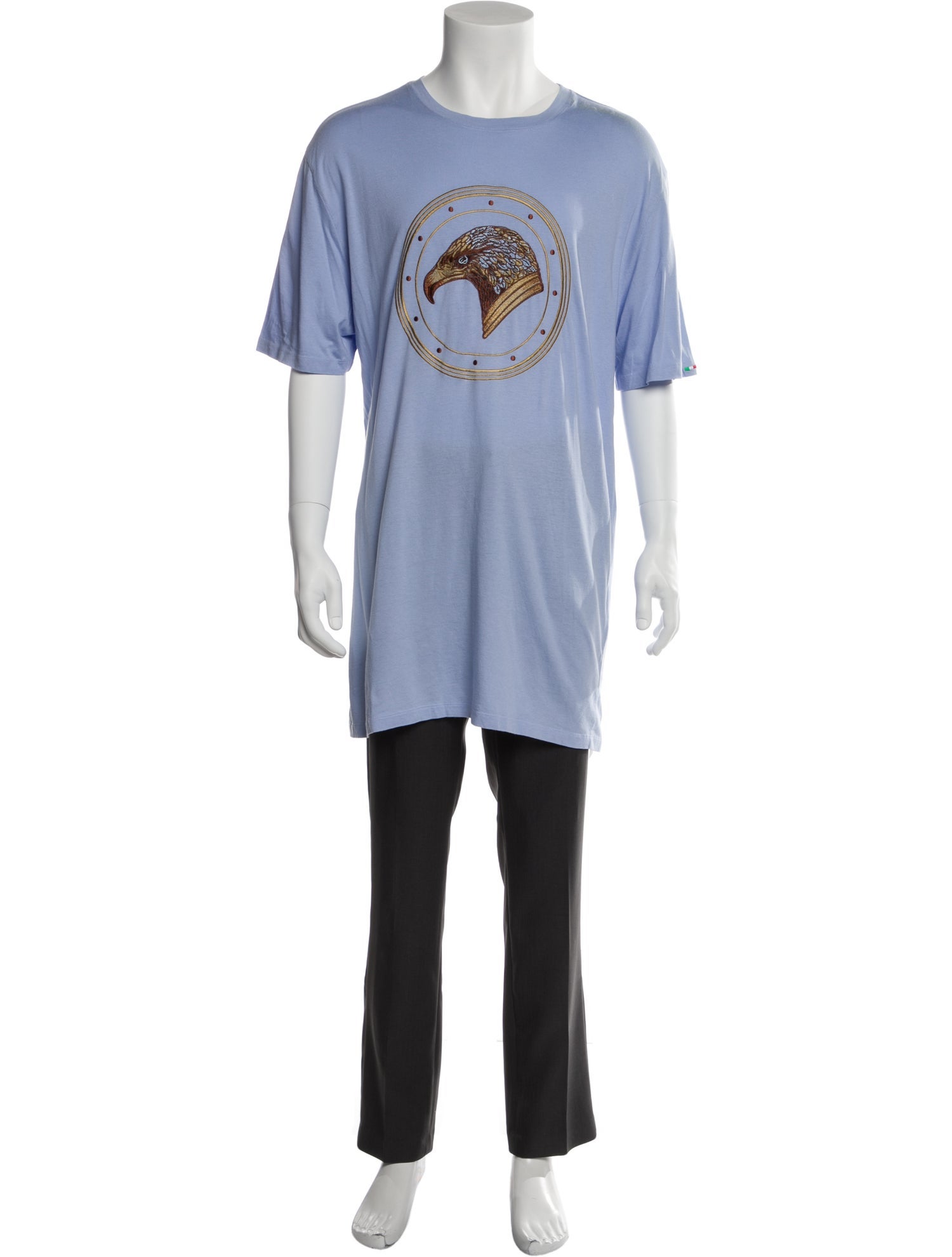 Stefano Ricci Graphic Print Crew Neck T-Shirt - Blue T-Shirts, Clothing ...