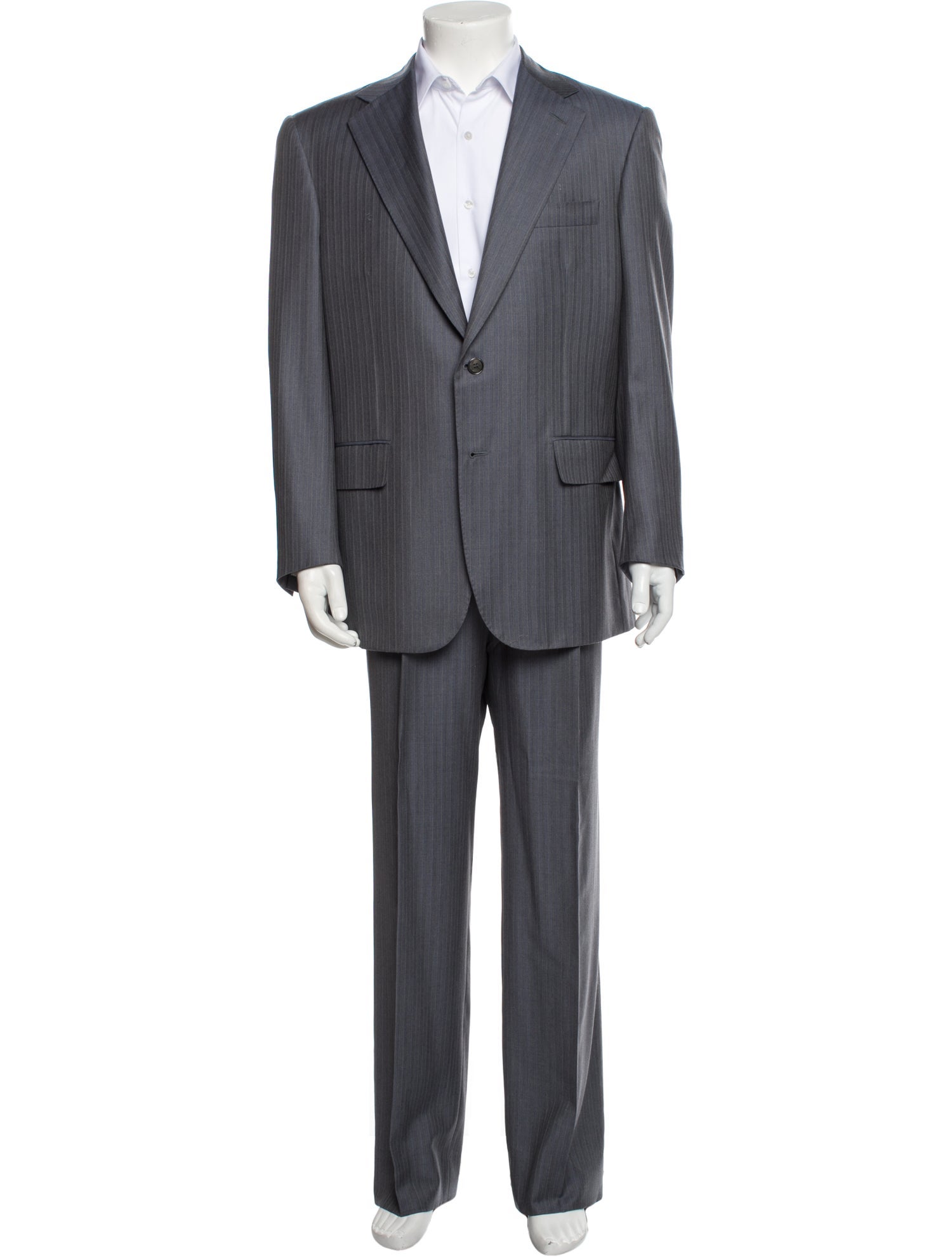 Stefano Ricci Wool Striped Two-Piece Suit - Blue, 12" Rise Suiting ...