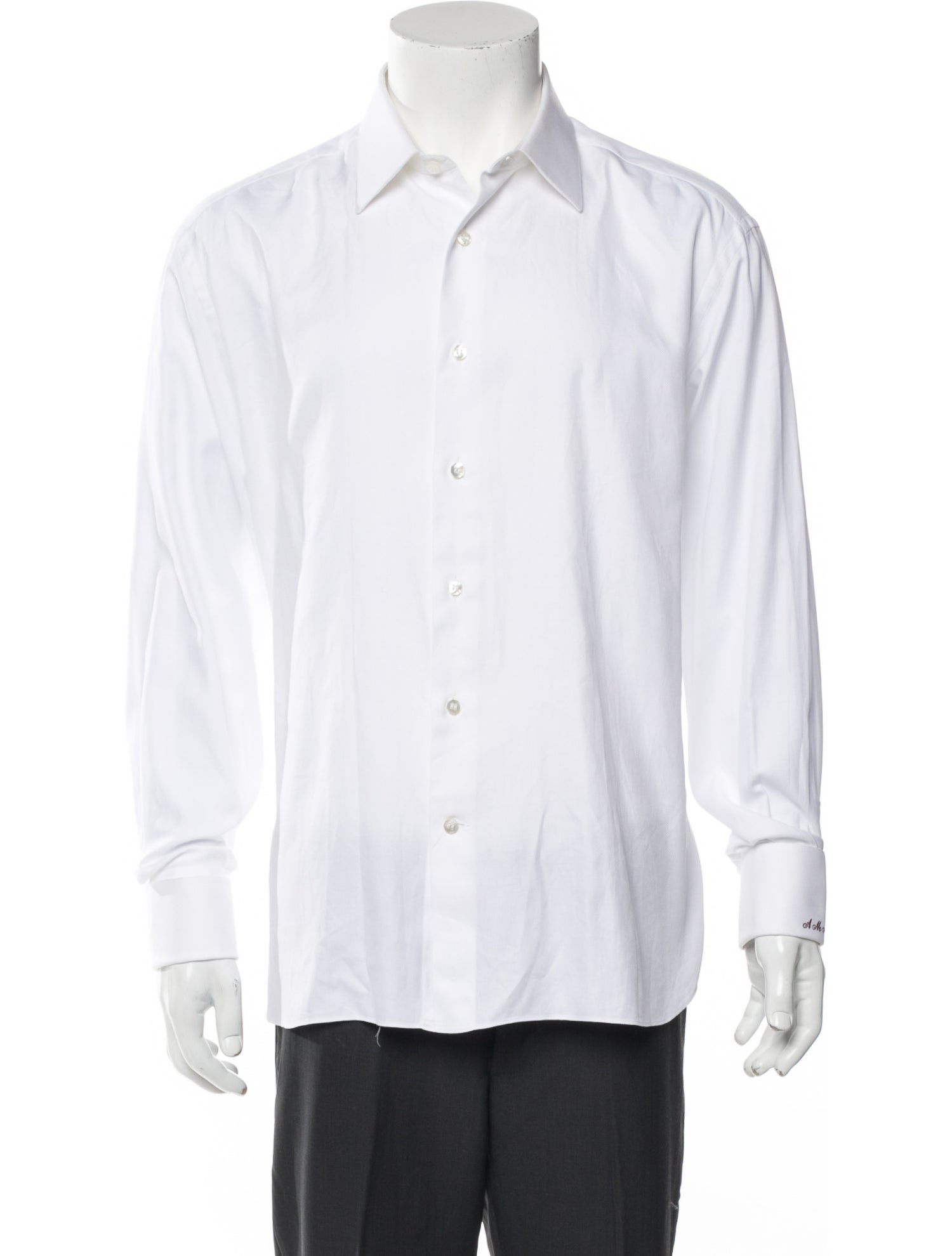Stefano Ricci Long Sleeve Dress Shirt - White Dress Shirts, Clothing ...