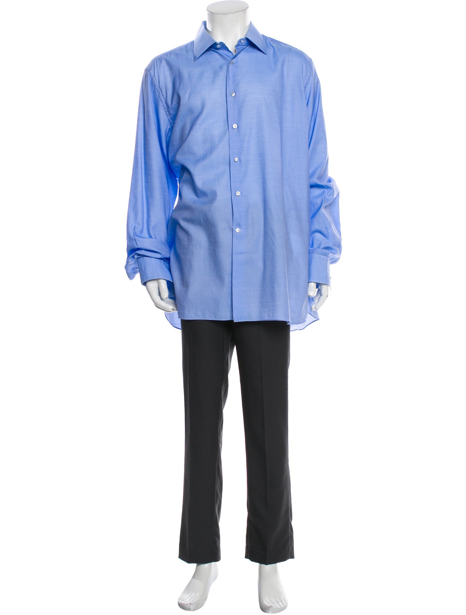 Stefano Ricci Long Sleeve Dress Shirt - Blue Dress Shirts, Clothing ...
