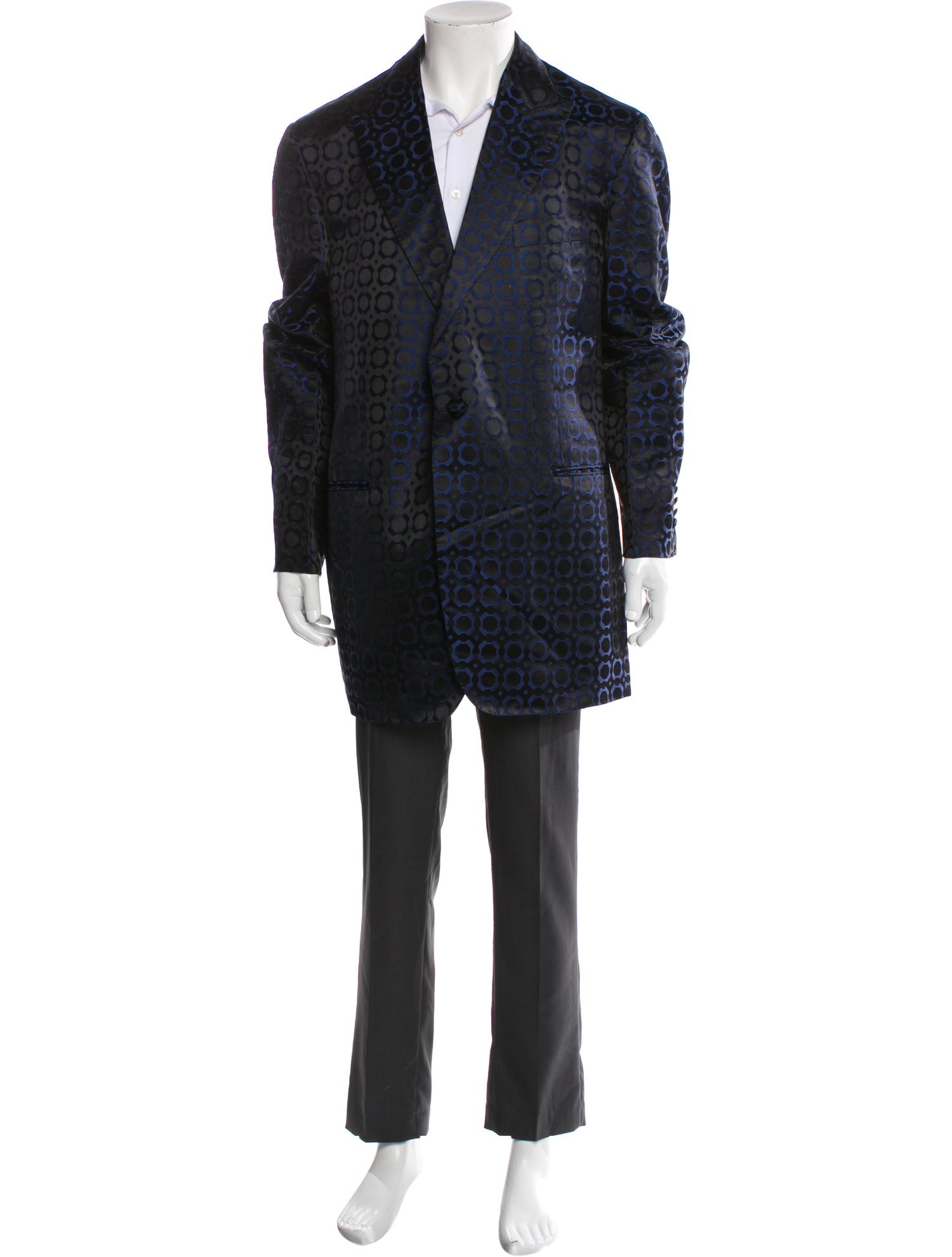 Stefano Ricci Silk Printed Blazer - Black Suiting, Clothing - RCC28907 ...