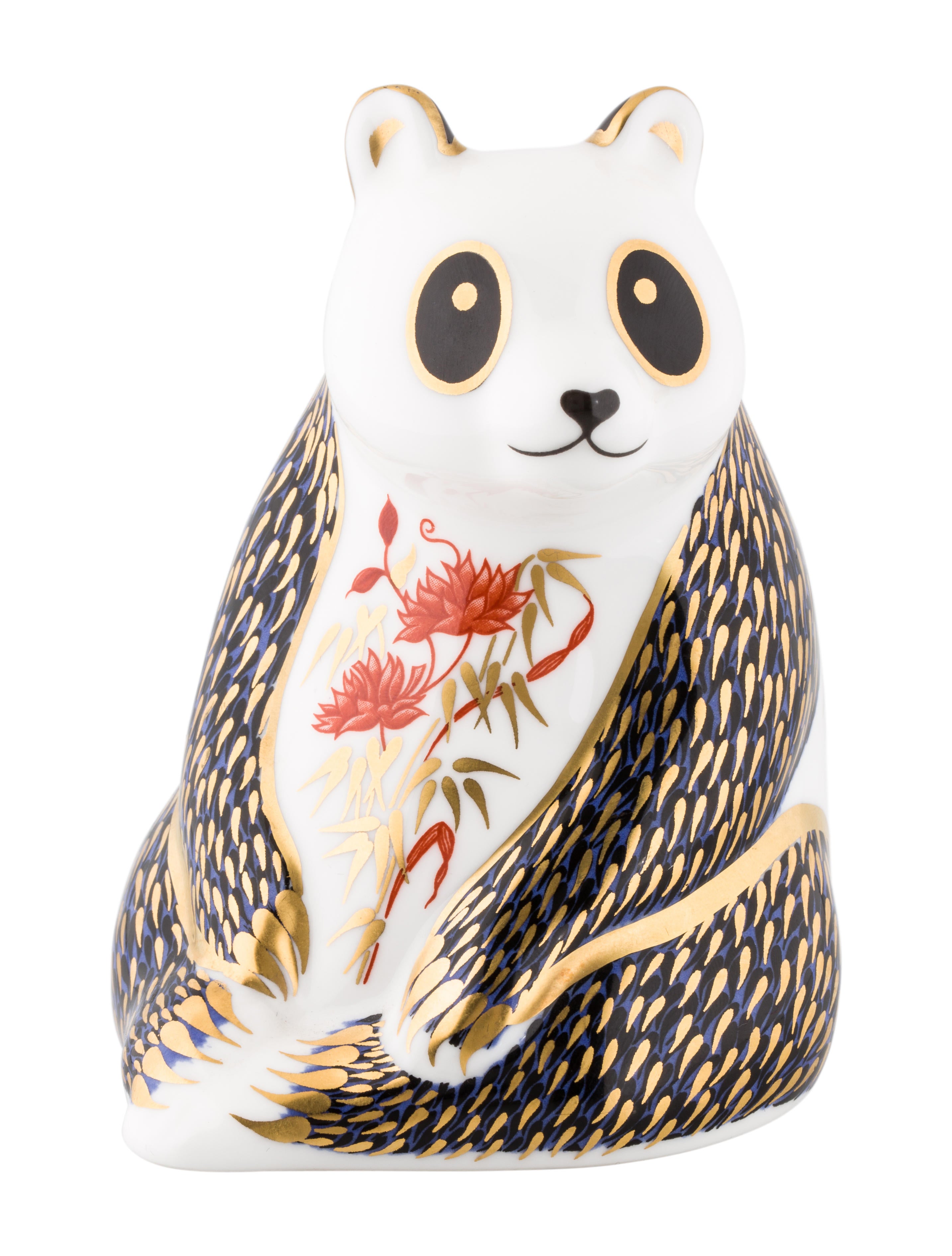 Royal Crown Derby Imari Panda Bear Paperweight - Blue Decorative ...
