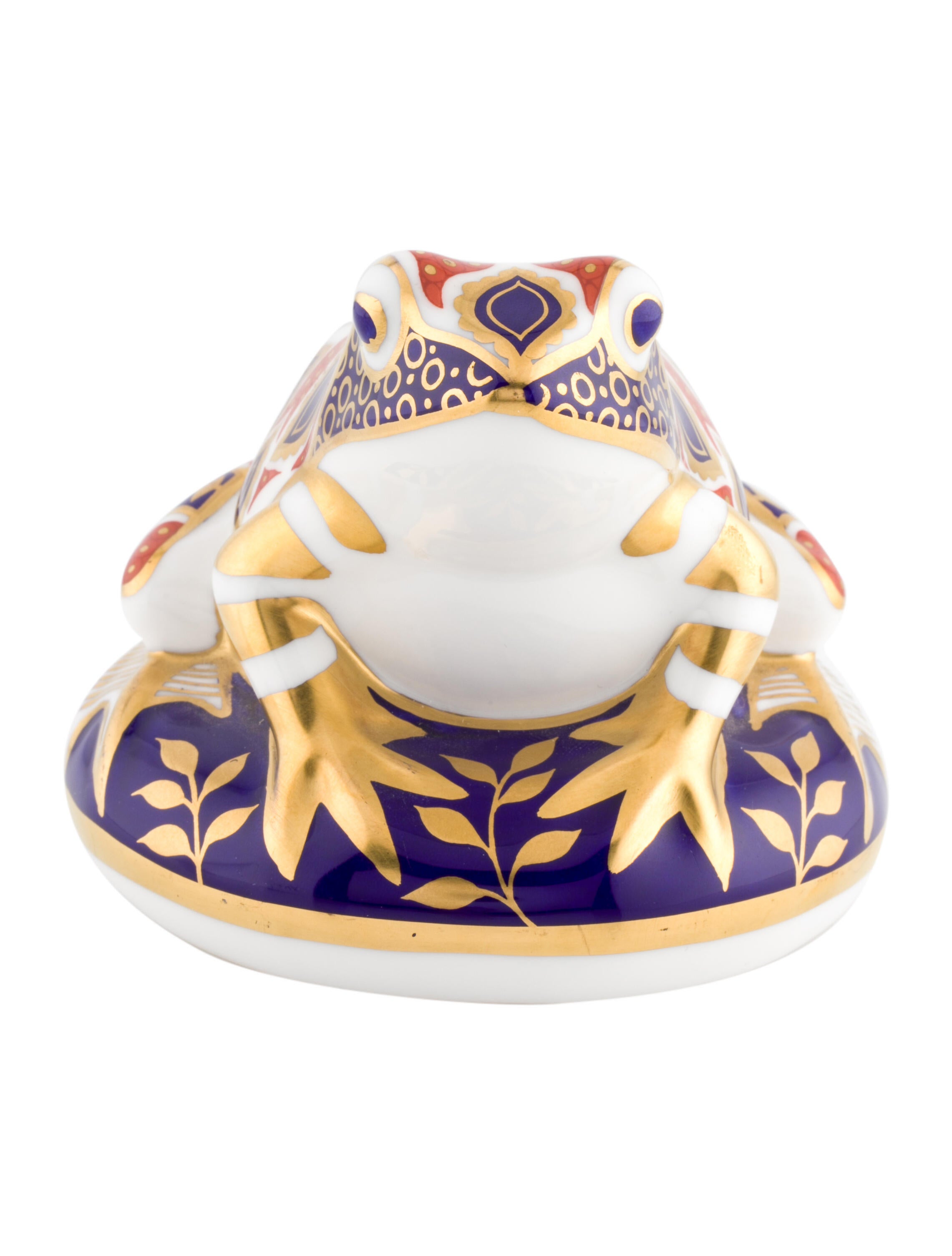 Royal Crown Derby Porcelain Toad Figurine - Blue Decorative Accents ...