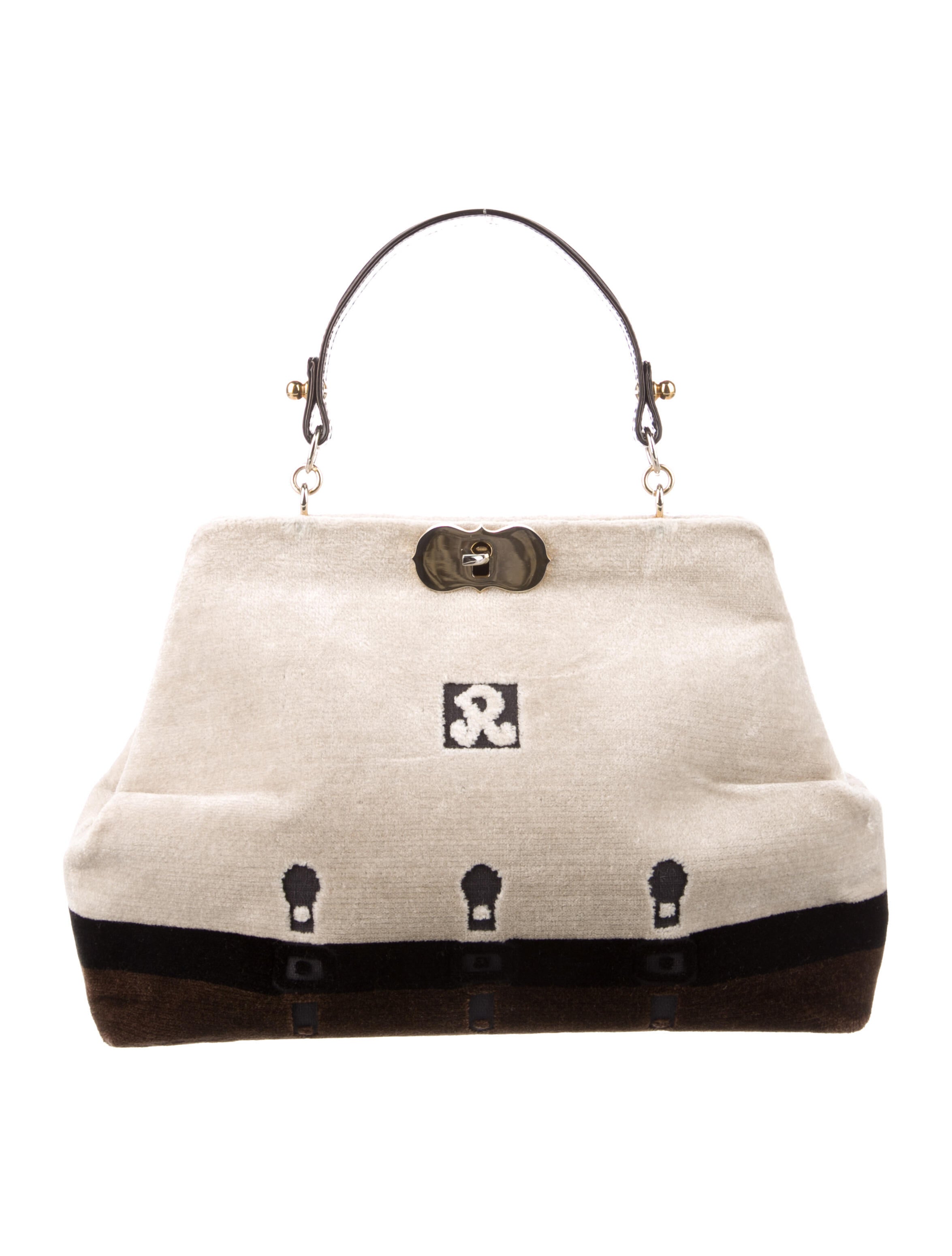Roberta di Camerino Two Tone Velvet Handle Bag - Neutrals Handle Bags ...