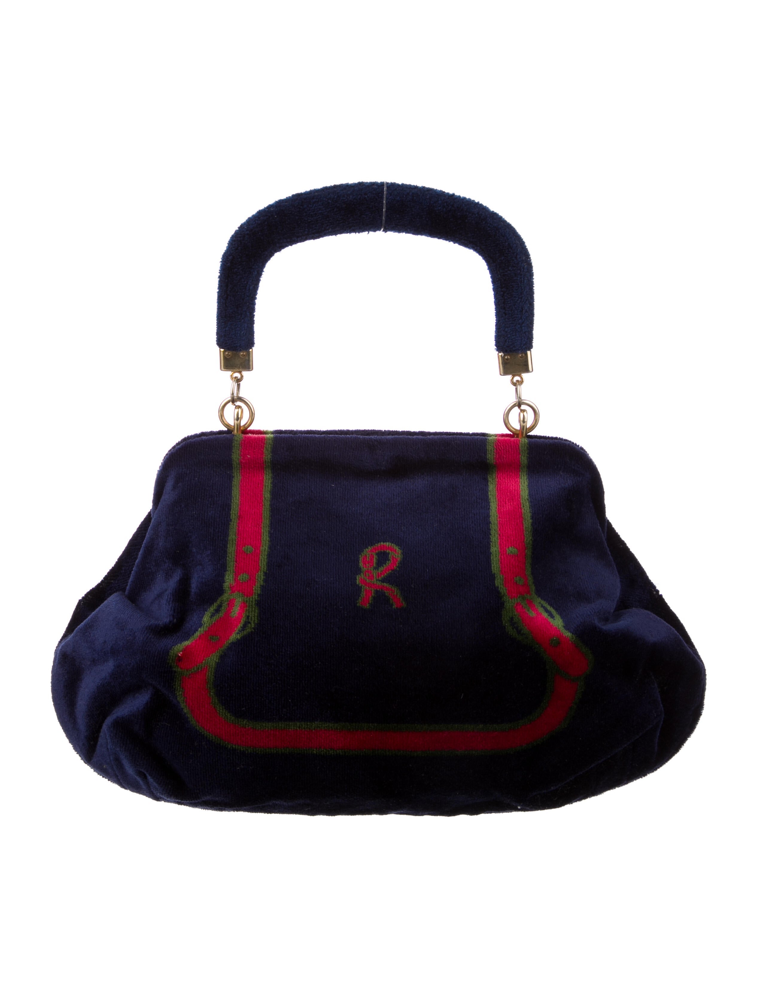 Roberta di Camerino Velvet Handle Bag - Blue Handle Bags, Handbags ...