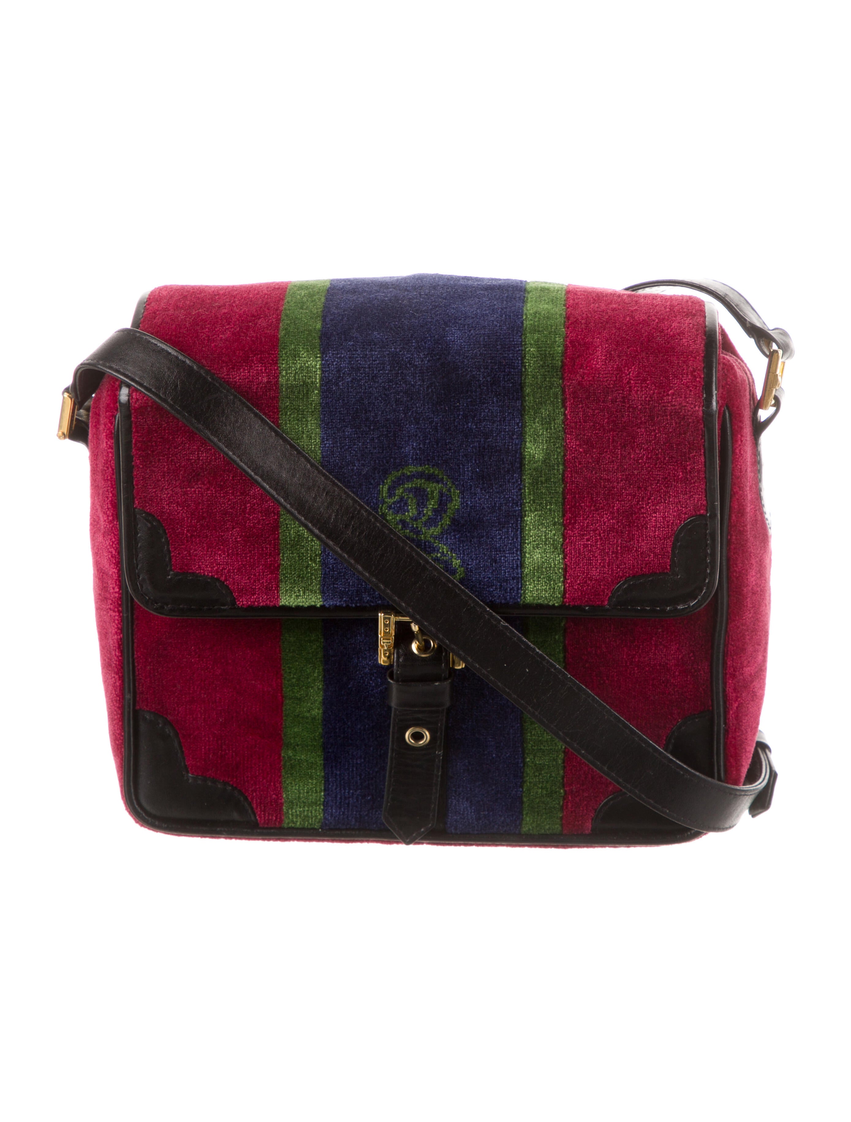 Roberta di Camerino Velvet Leather-Trimmed Crossbody Bag - Burgundy ...