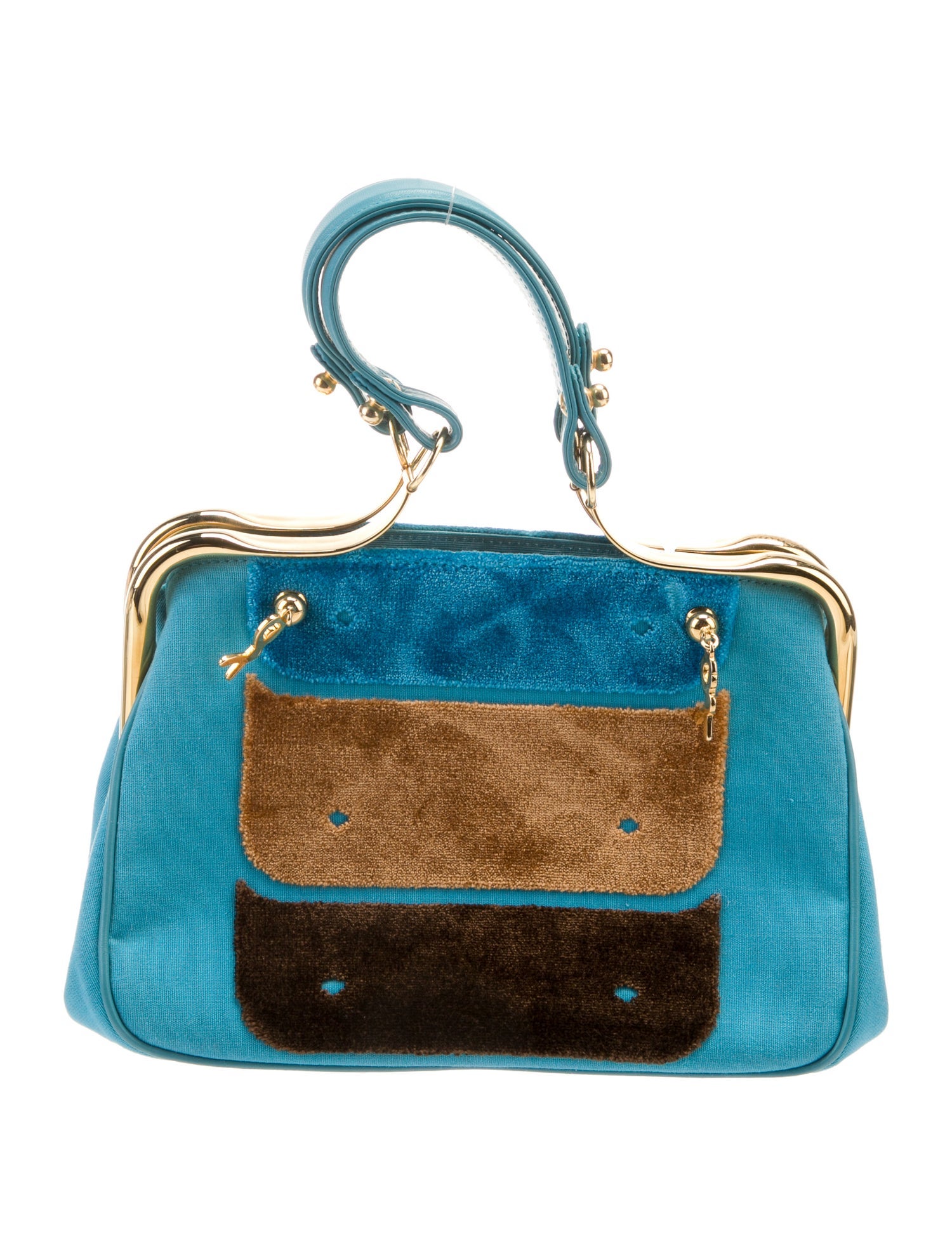 Roberta di Camerino Canvas Leather-Trimmed Handle Bag - Blue Handle ...
