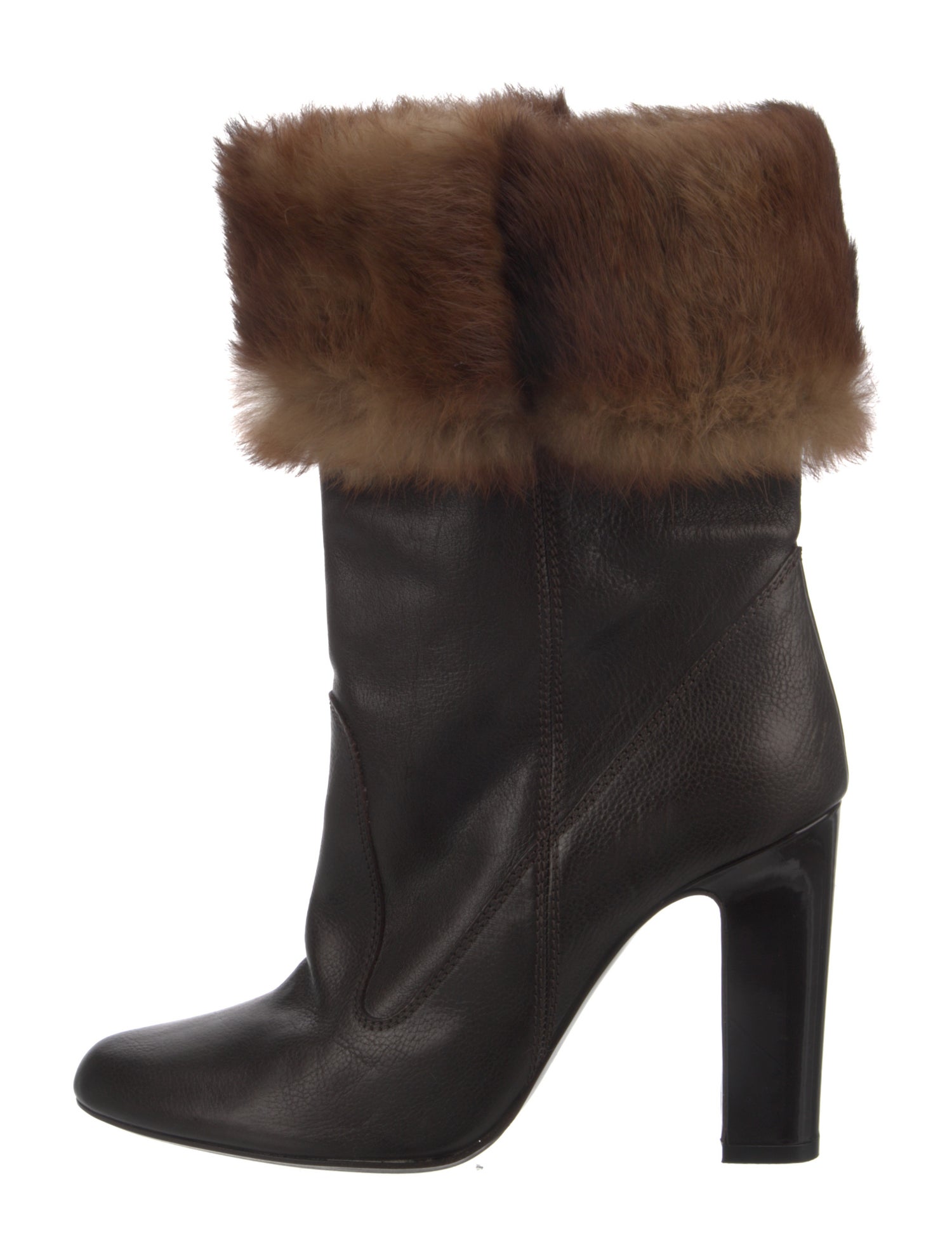 René Caovilla Leather Colorblock Pattern Boots - Brown Boots, Shoes ...