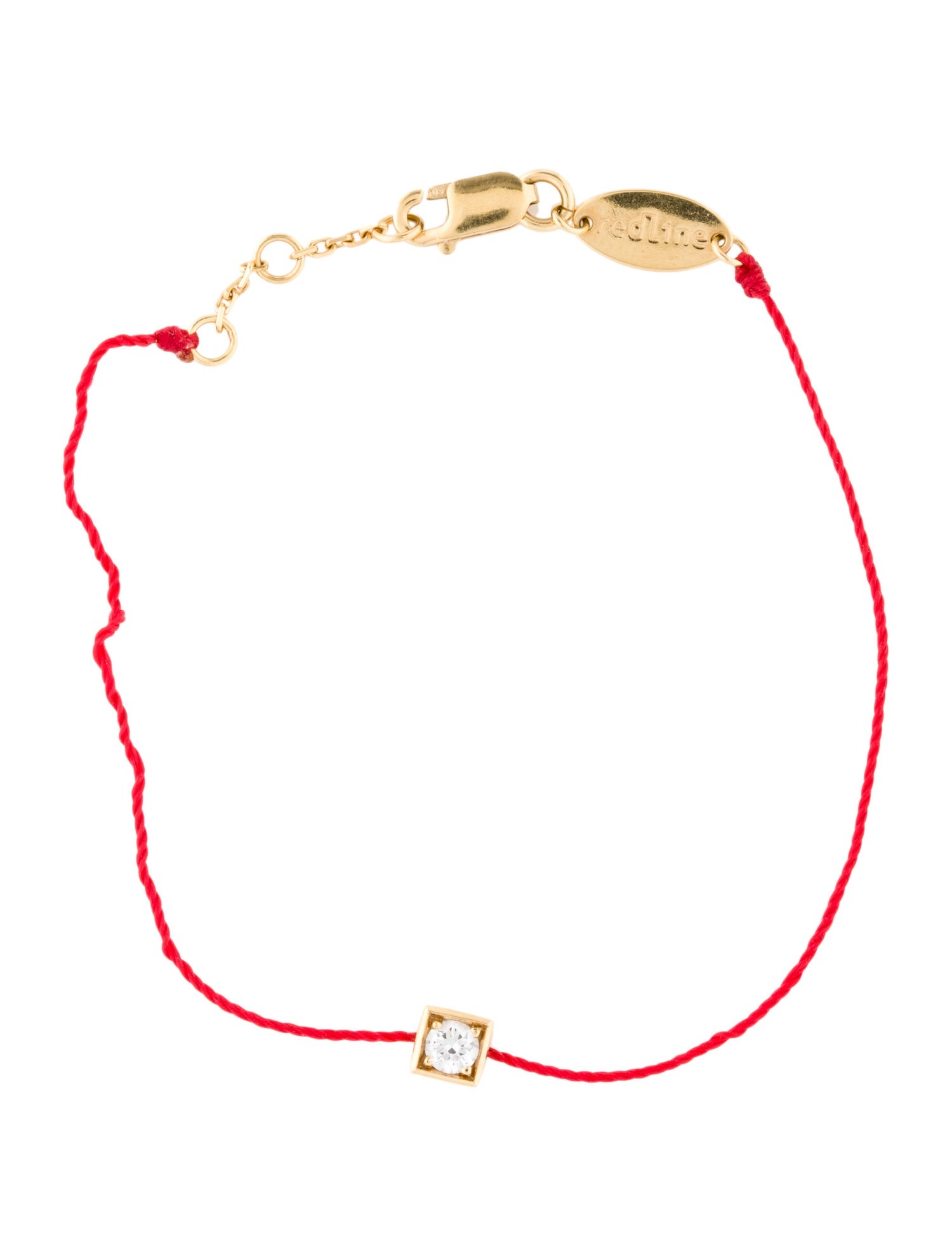 Redline 18K Diamond Cube Bracelet - Red, 18K Yellow Gold Wrap ...