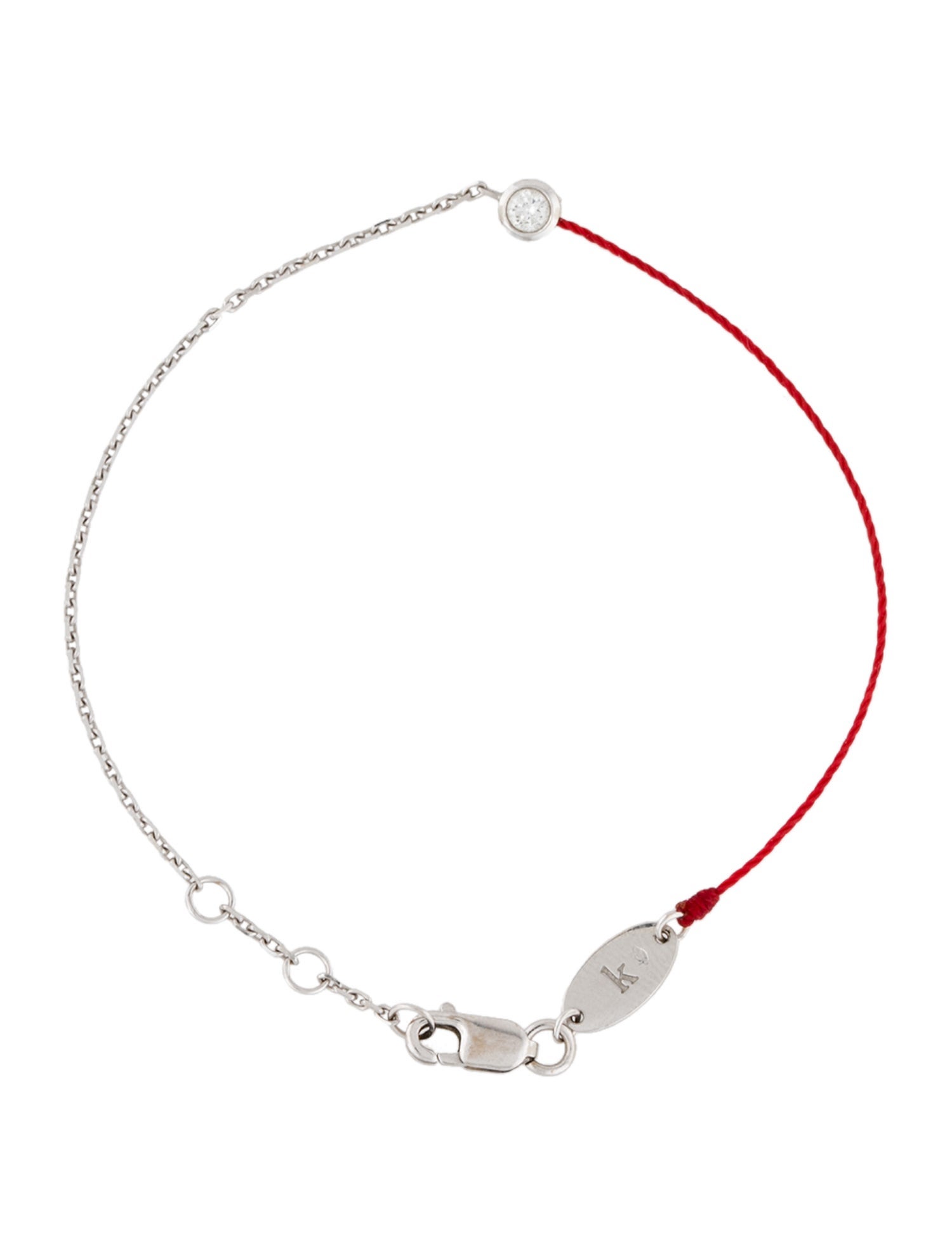 Redline Diamond & Thread 'Pure' Station Bracelet - Rhodium-Plated 18K ...