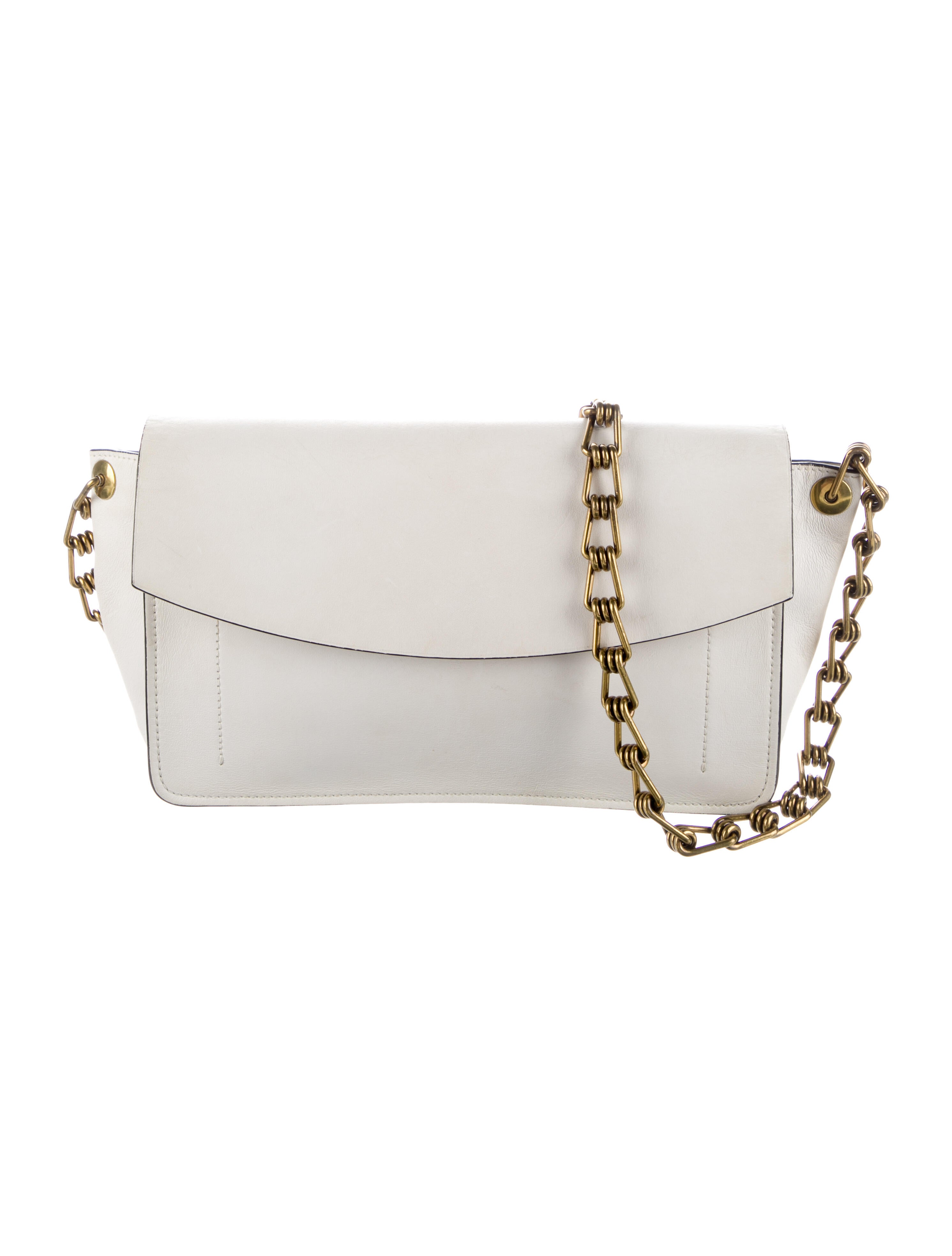 Reed Krakoff Leather Chain-Link Shoulder Bag - White Shoulder Bags ...
