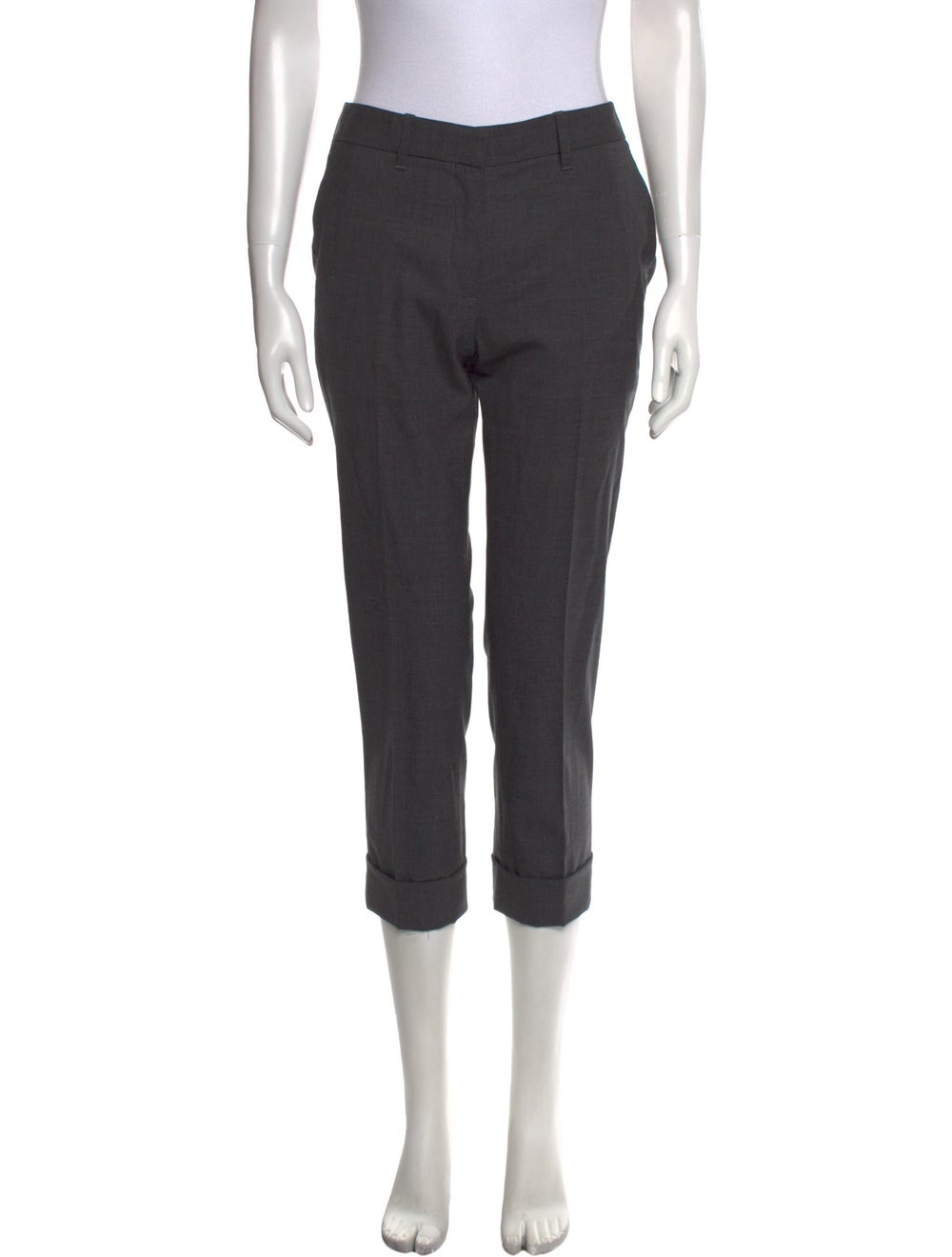 Reed Krakoff Virgin Wool Straight Leg Pants - Grey, 9" Rise Pants, Clothing - REE48828 | The ...