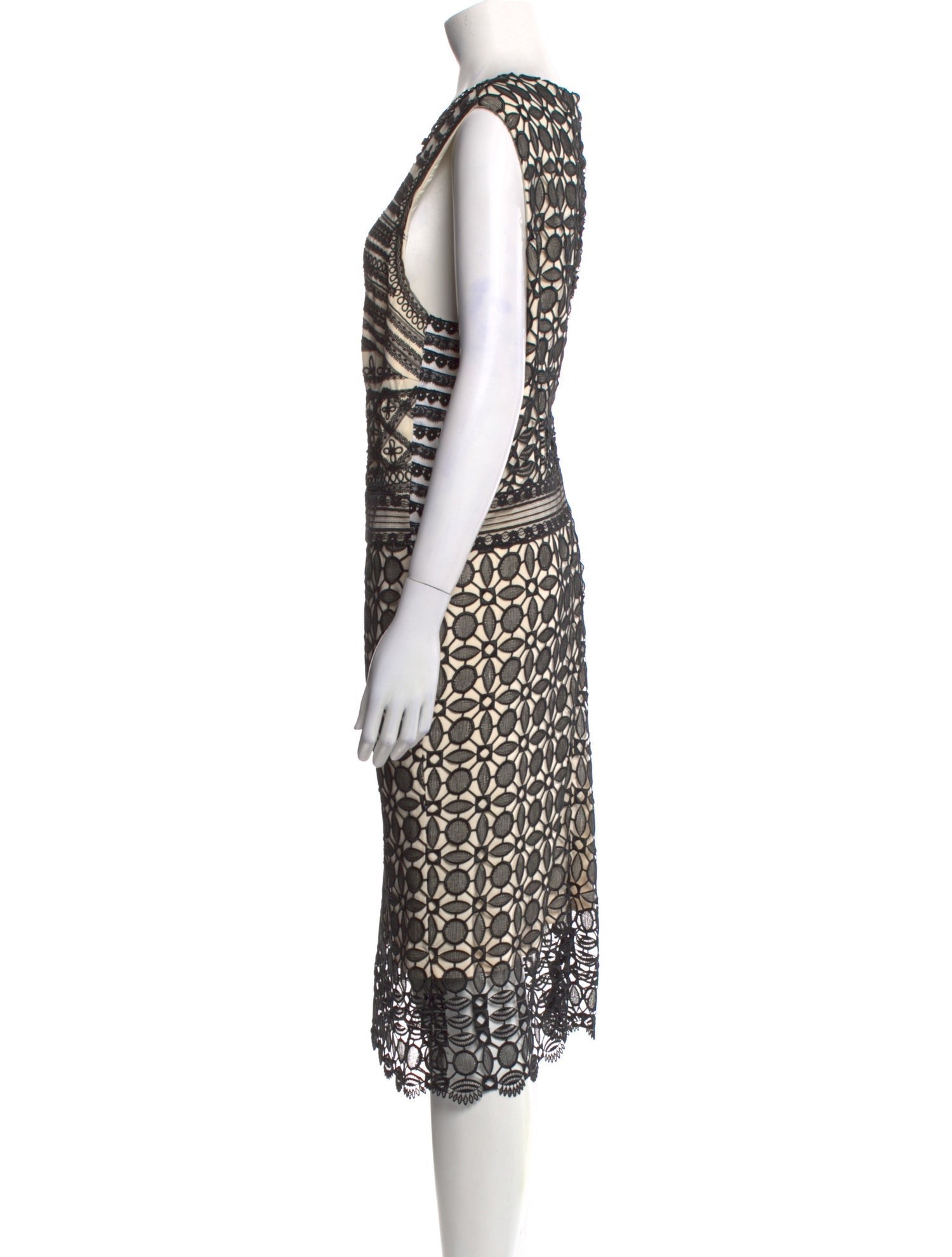 Escada Printed Midi Length Dress - Black Dresses, Clothing - ESC118946 ...