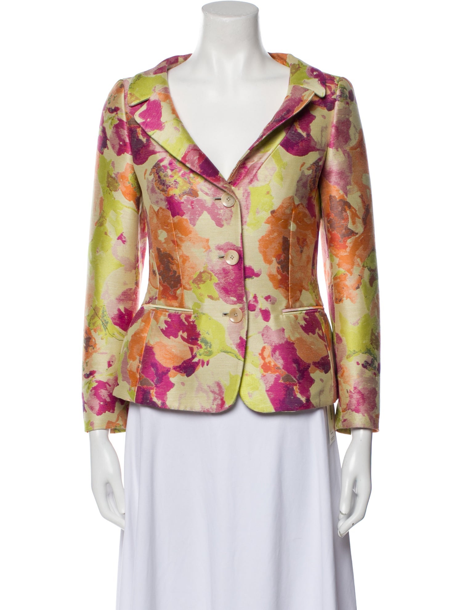 Lela Rose Silk Floral Print Jacket - Jackets, Clothing | The RealReal