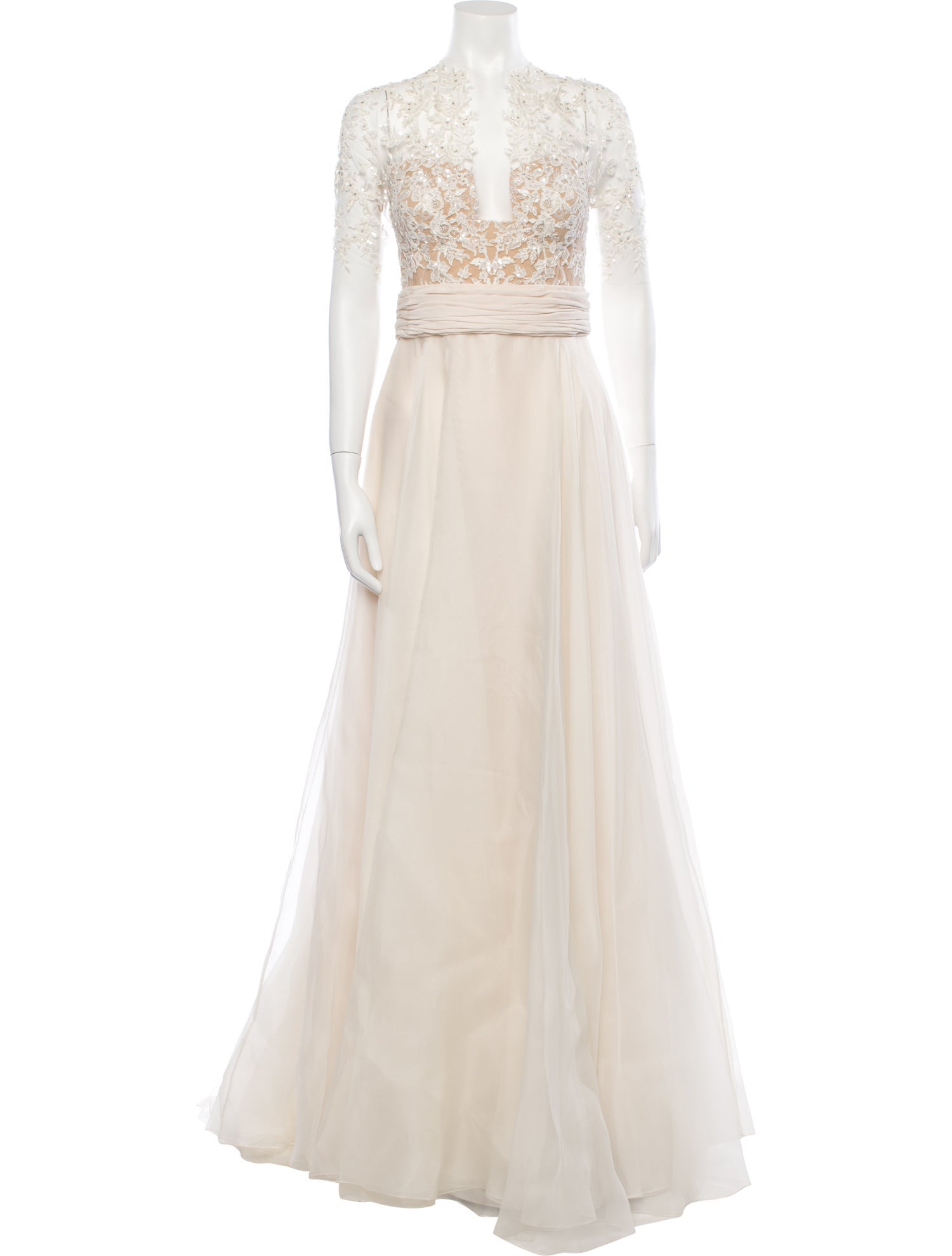 Reem Acra Silk Long Dress - Neutrals Dresses, Clothing - REM22013 | The ...