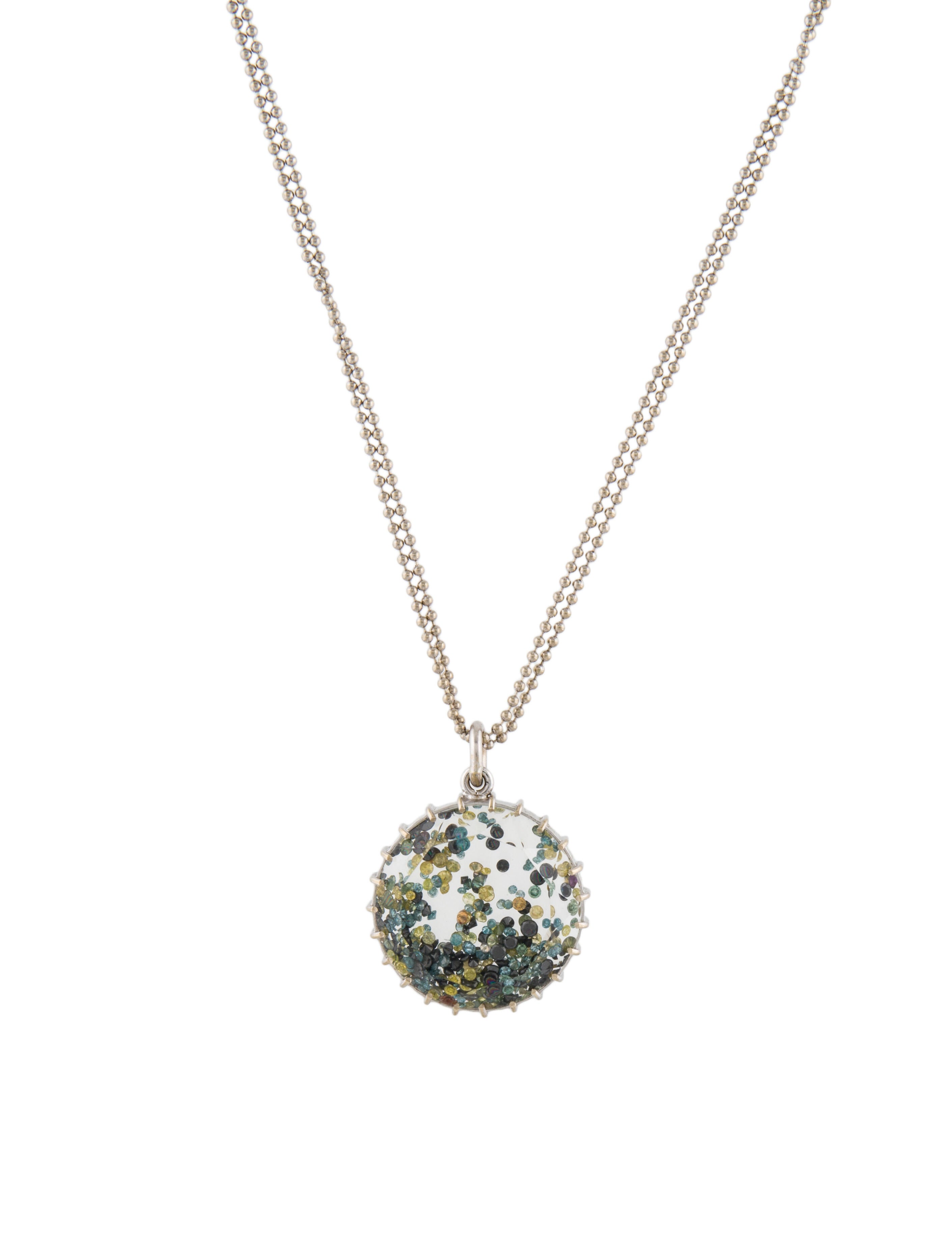 Renee Lewis Renee Lewis 18K Colored Diamond Shaker Necklace - Rhodium ...