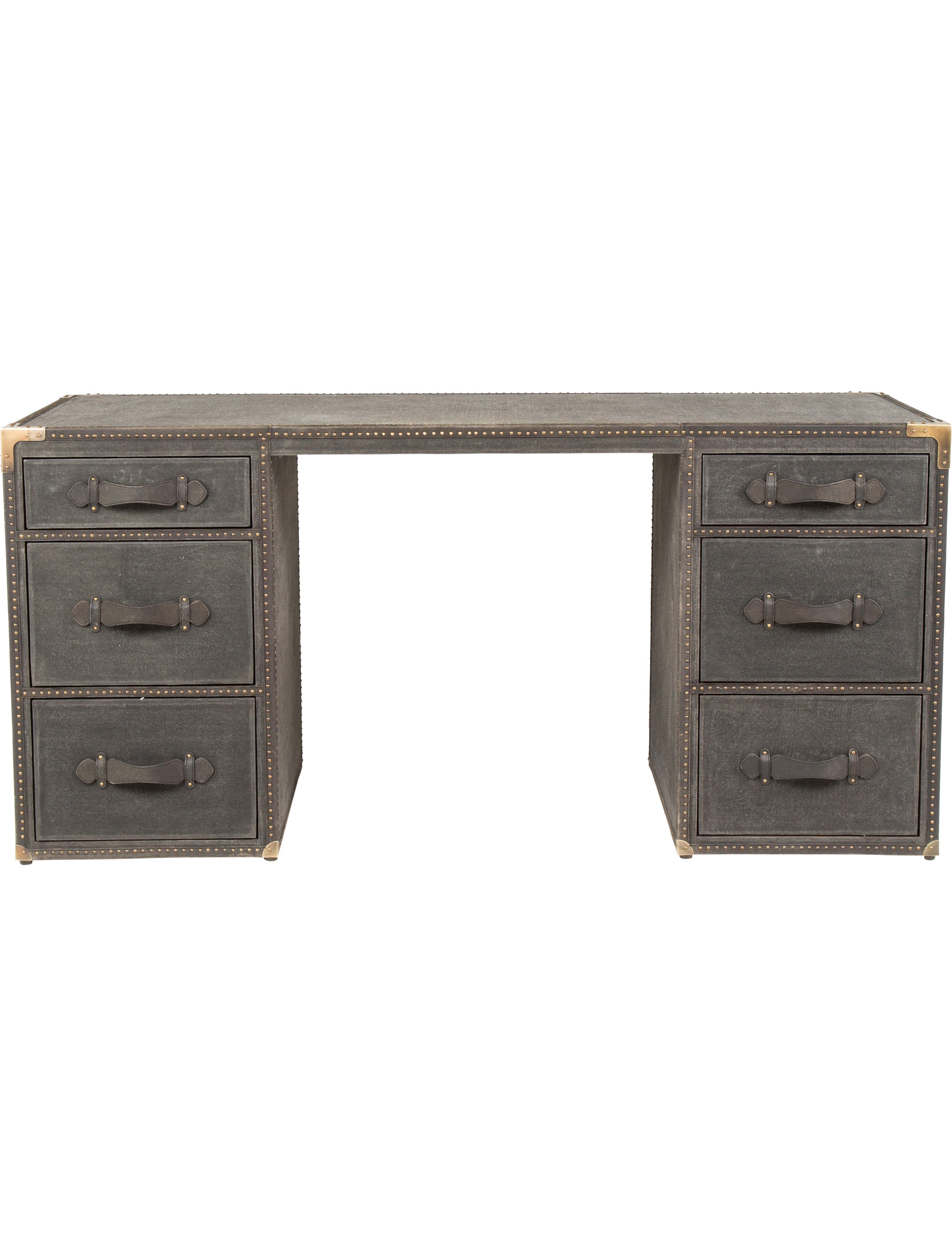 Restoration Hardware Eldon Steamer Trunk Desk - Black Office, Furniture ...