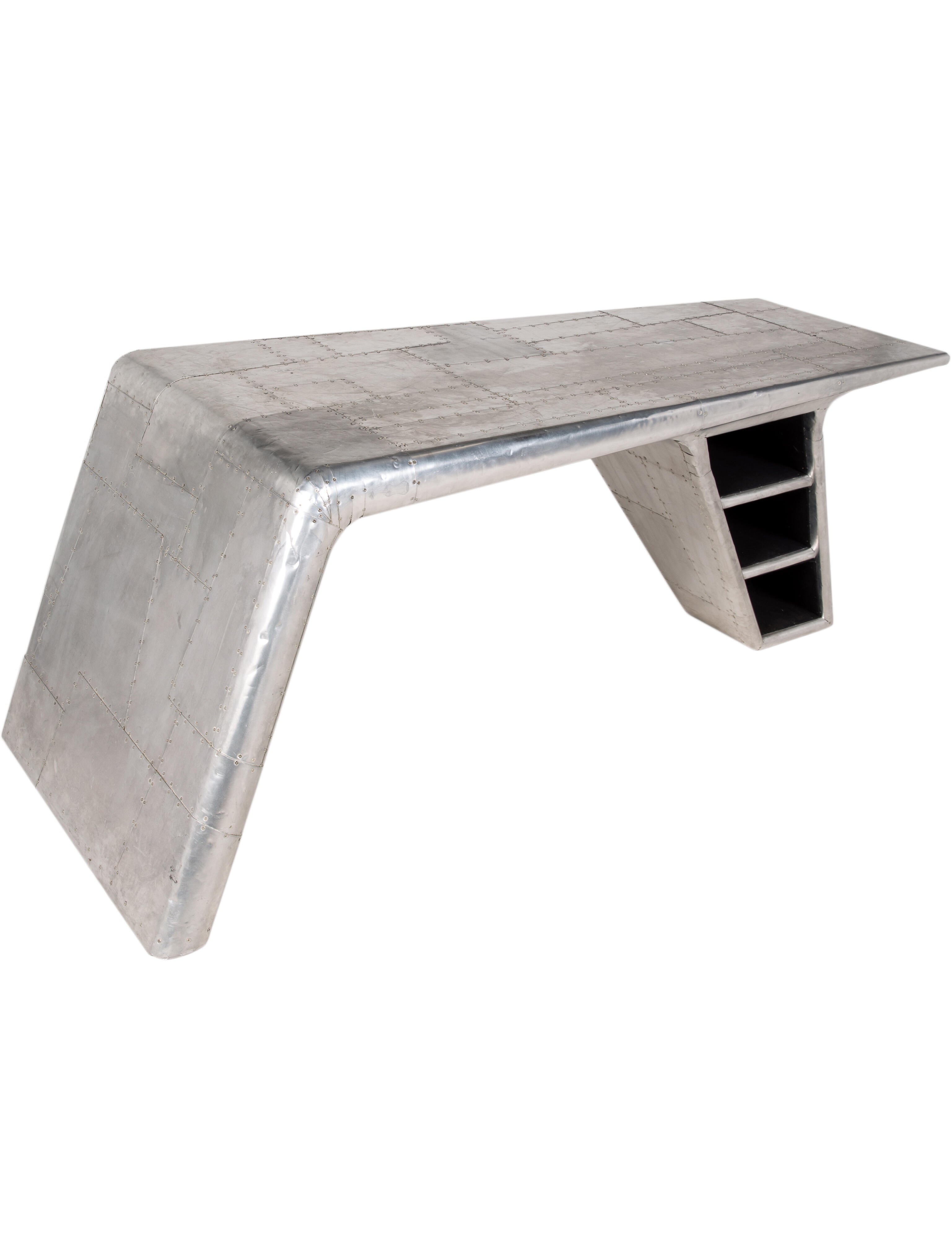 Restoration Hardware Aviator Wing Desk - Silver, 1 pieces Office ...