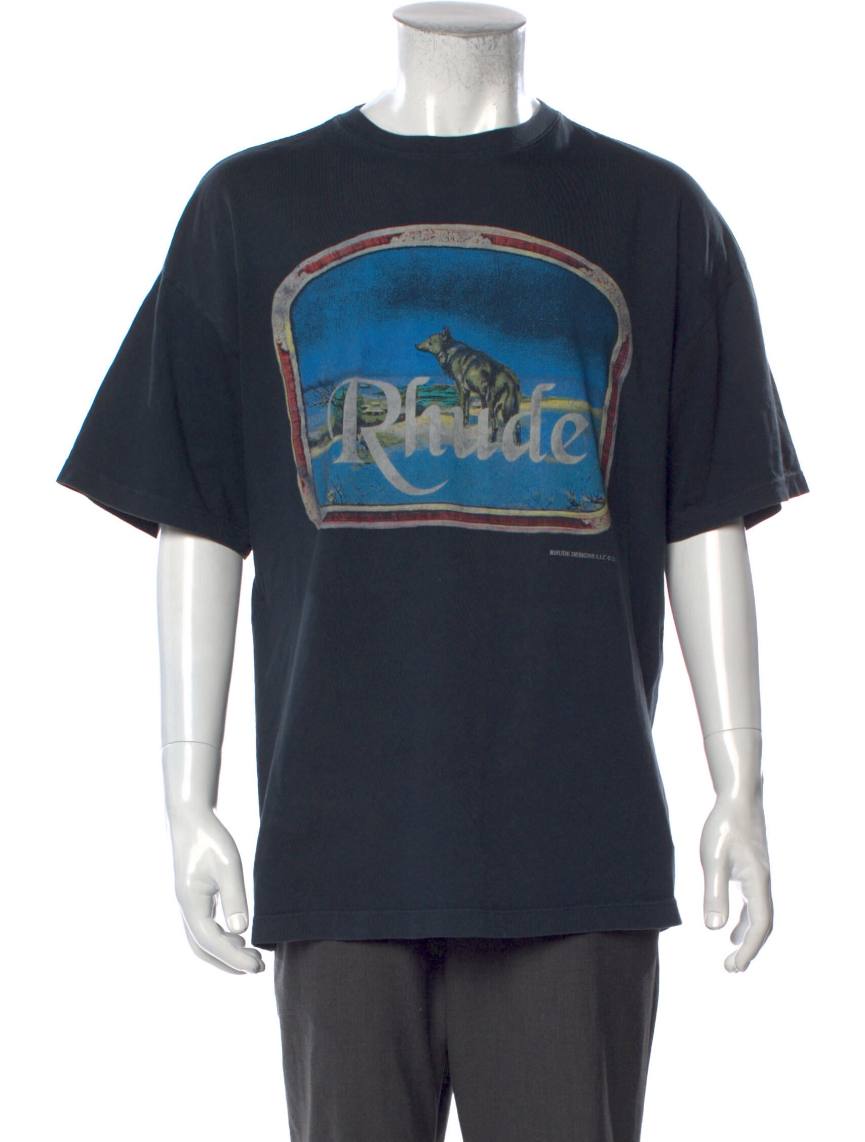 RHUDE Graphic Print Crew Neck T-Shirt - Blue T-Shirts, Clothing ...