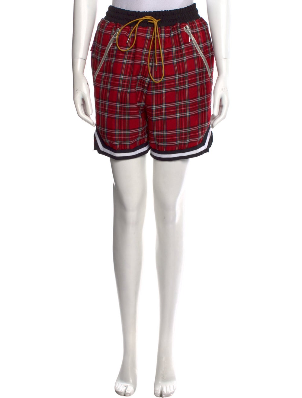 RHUDE Plaid Print Jogger Shorts - Red Shorts, Clothing - RHUDE23939 ...