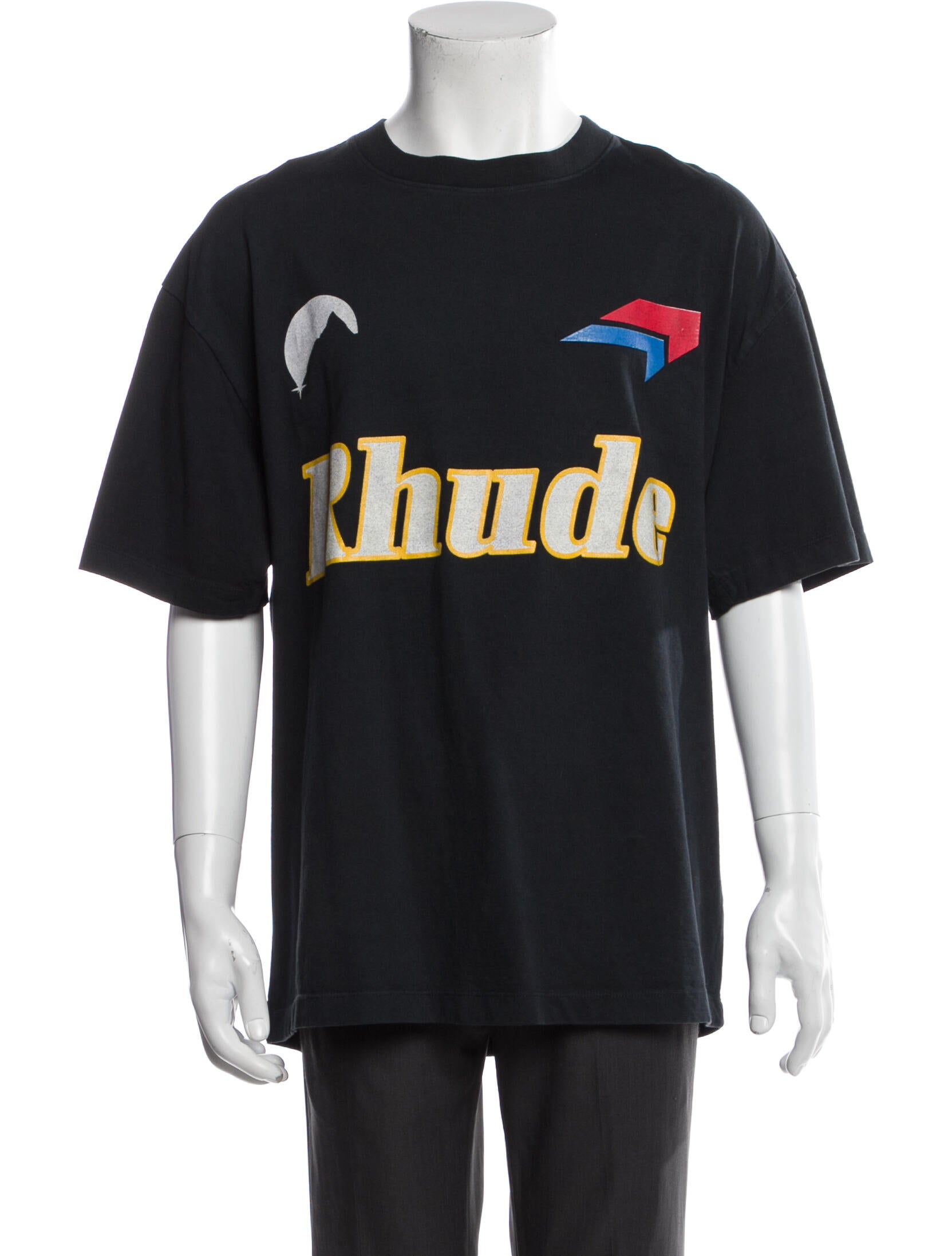 RHUDE Graphic Print Crew Neck T-Shirt - Black T-Shirts, Clothing ...
