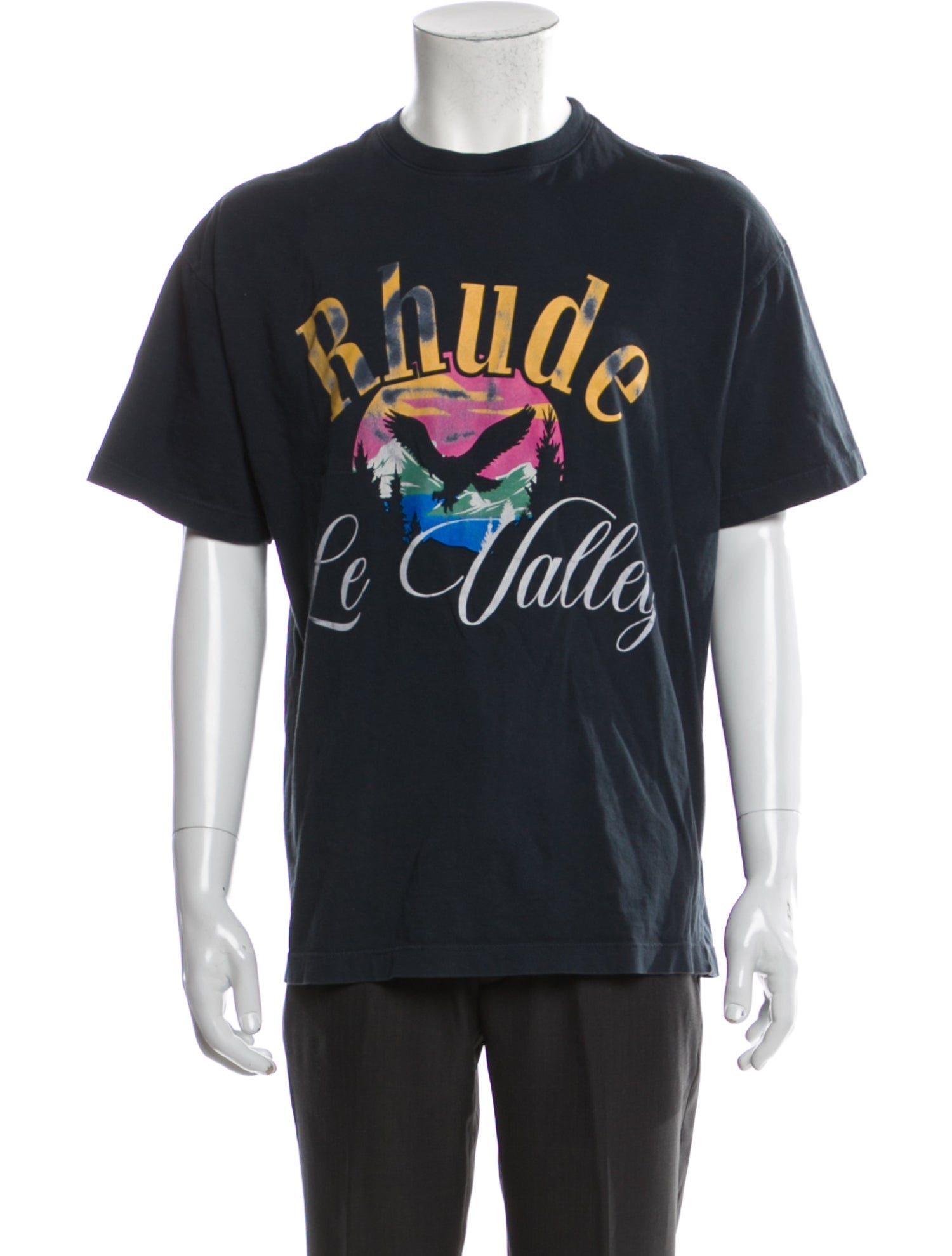 RHUDE Graphic Print Crew Neck T-Shirt - Black T-Shirts, Clothing ...