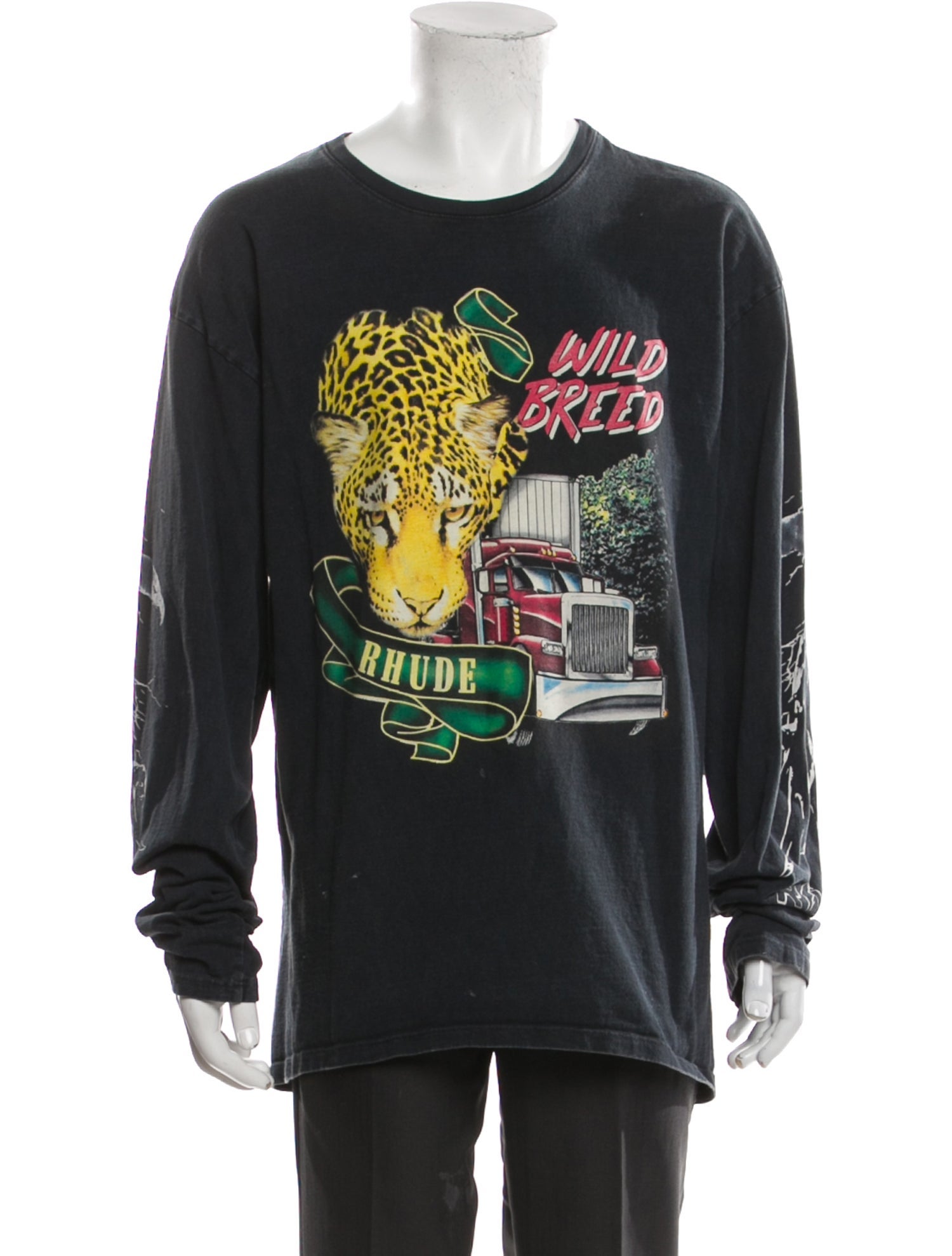 RHUDE Graphic Print Crew Neck T-Shirt - Black T-Shirts, Clothing ...